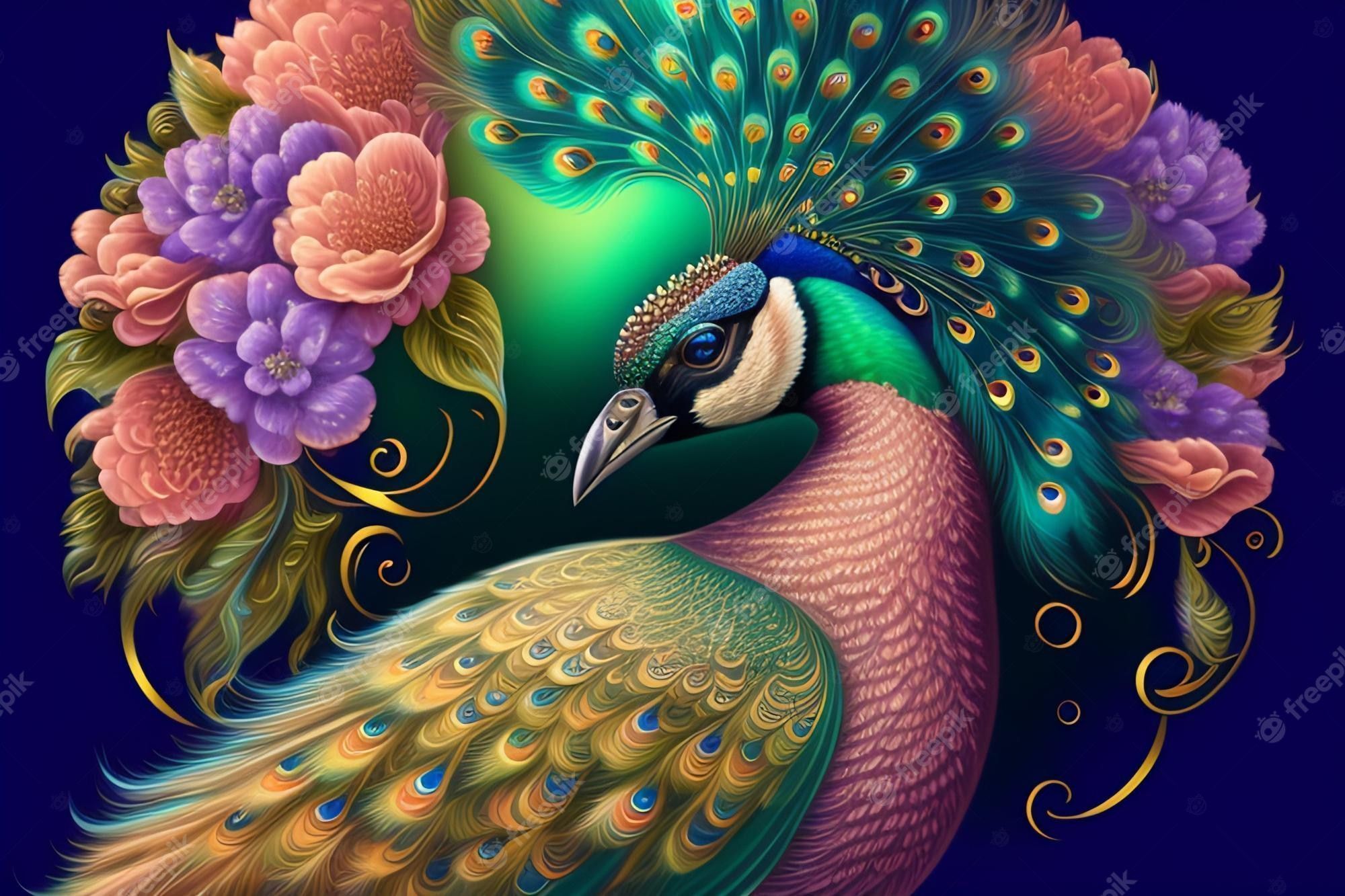Peacock Painting Wallpapers - Top Free Peacock Painting Backgrounds ...
