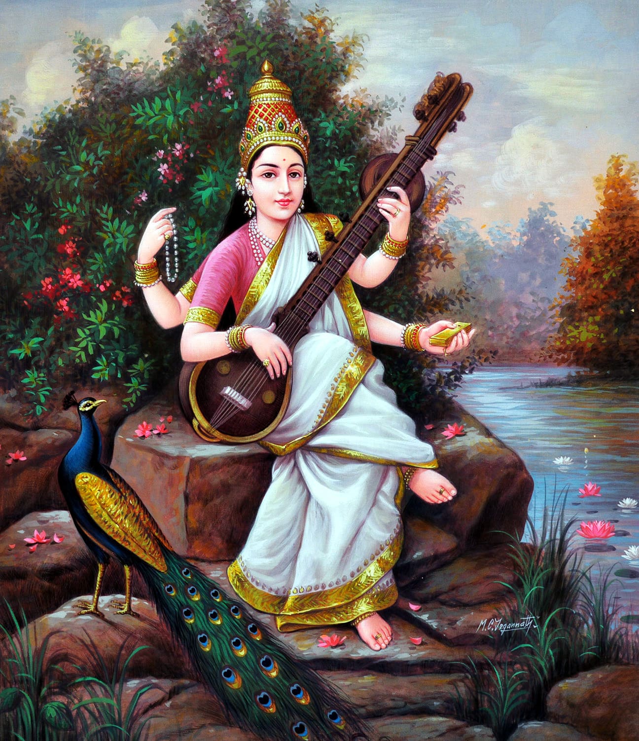 Sarasvati Wallpapers - Top Free Sarasvati Backgrounds - WallpaperAccess