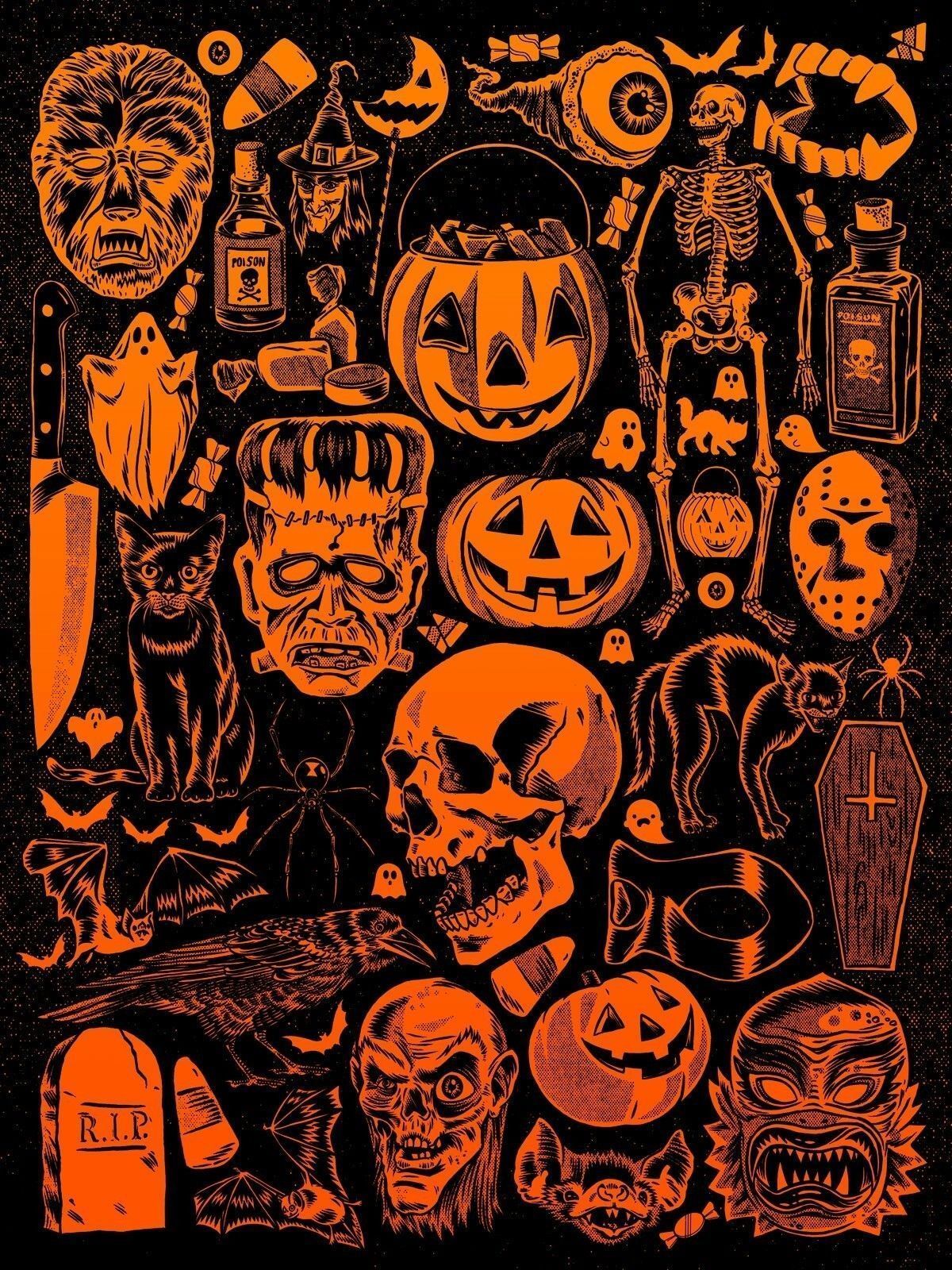 Retro Halloween Wallpapers - Top Free Retro Halloween Backgrounds ...
