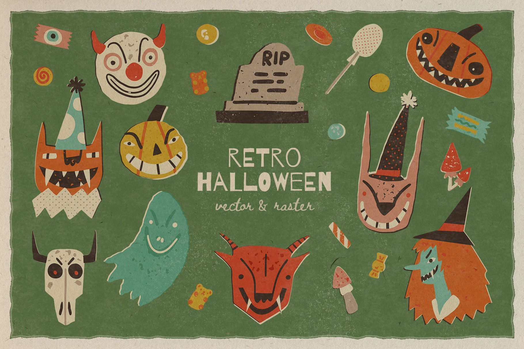 Retro Halloween Wallpapers - Top Free Retro Halloween Backgrounds ...