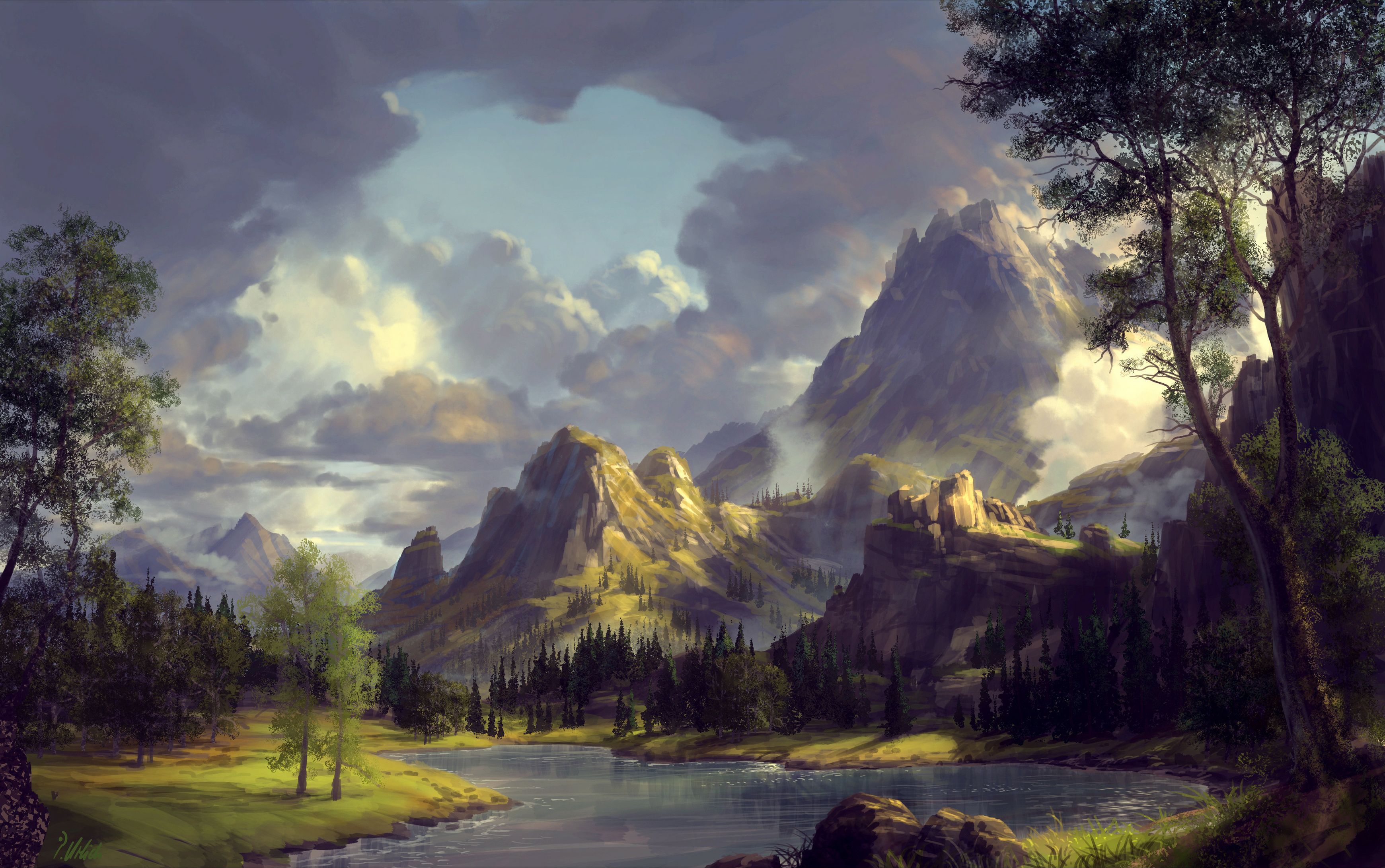 Scenery Painting Wallpapers - Top Free Scenery Painting Backgrounds ...