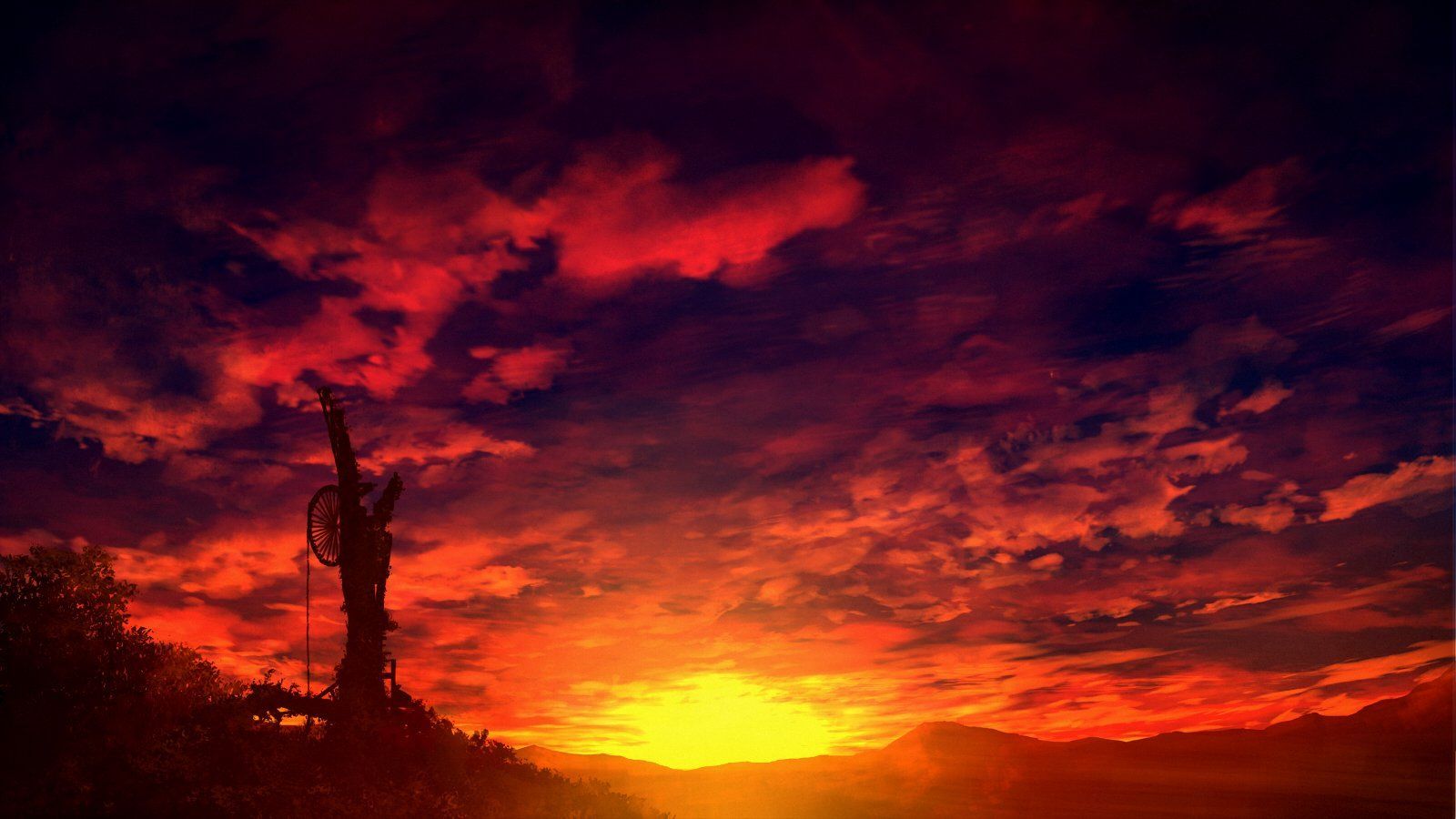 Red Anime Scenery Wallpapers - Top Free Red Anime Scenery Backgrounds ...