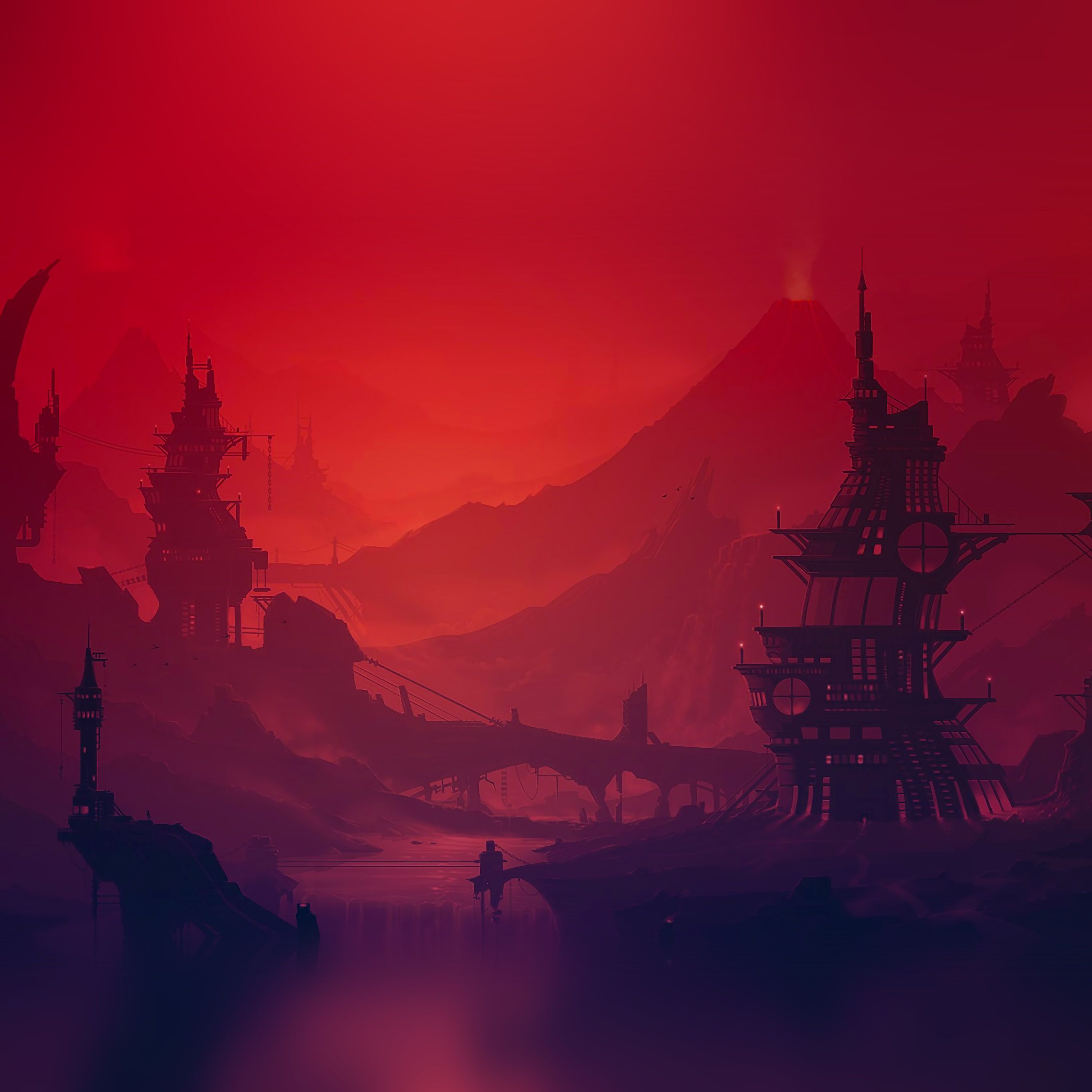 Red Anime Scenery Wallpapers - Top Free Red Anime Scenery Backgrounds ...