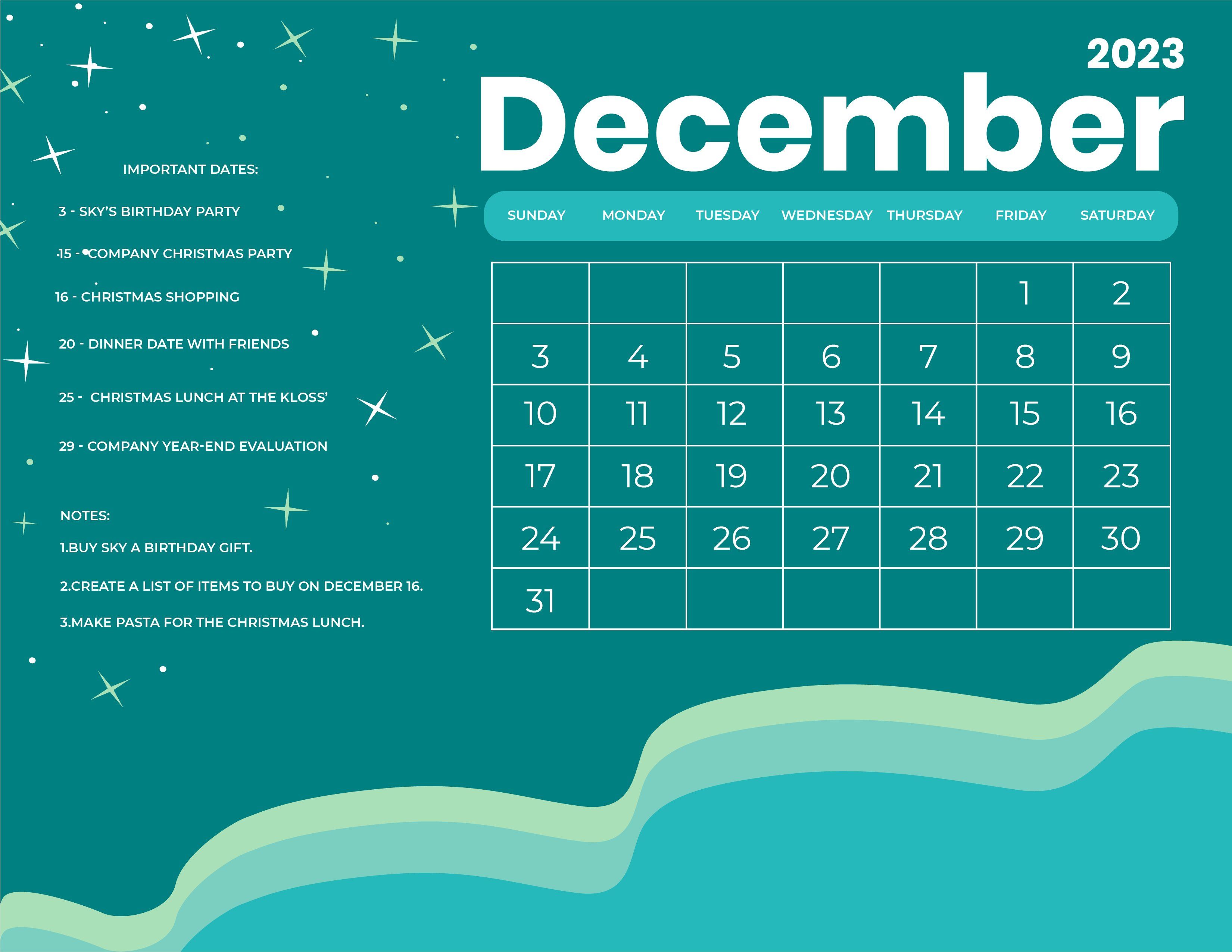 December 2023 Calendar Wallpapers - Top Free December 2023 Calendar ...