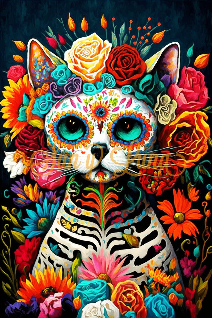 Sugar Skull Cat Wallpapers - Top Free Sugar Skull Cat Backgrounds ...