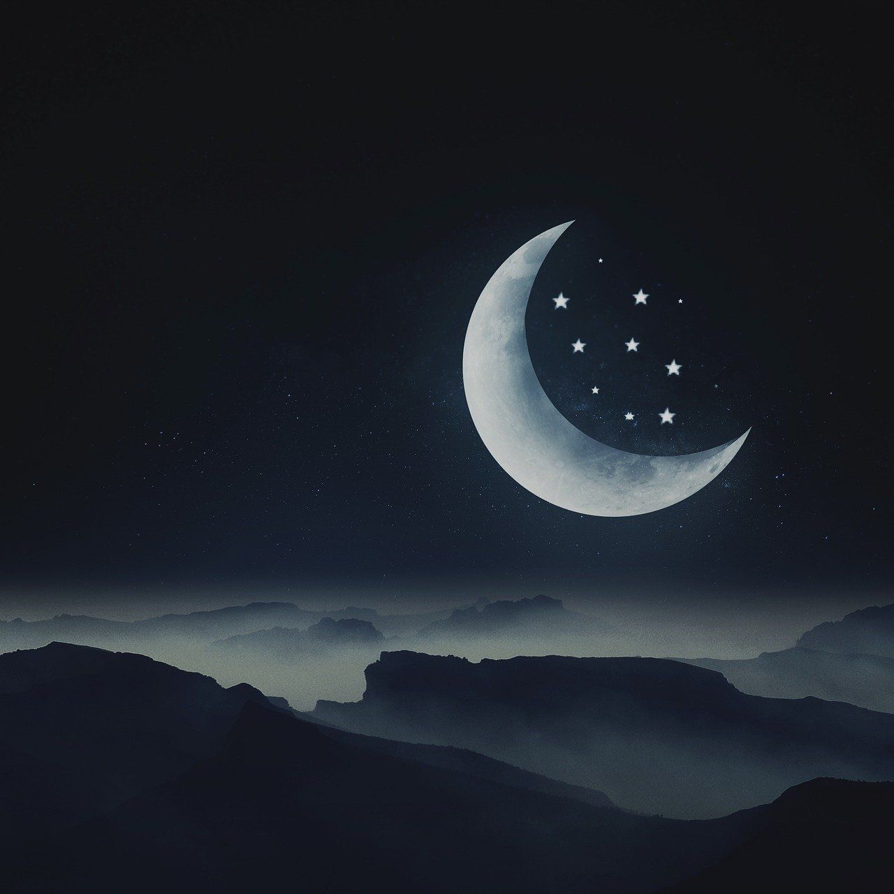 Moon With Stars Wallpapers - Top Free Moon With Stars Backgrounds ...