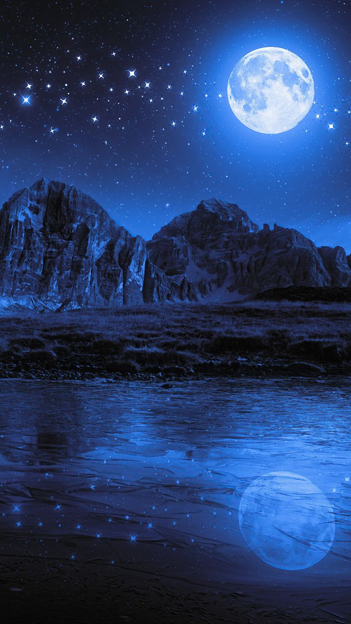 Moon With Stars Wallpapers - Top Free Moon With Stars Backgrounds ...