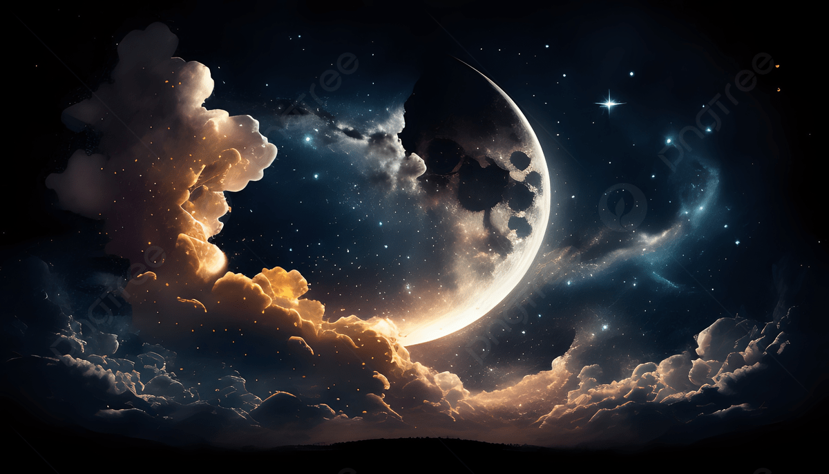 Moon With Stars Wallpapers - Top Free Moon With Stars Backgrounds ...