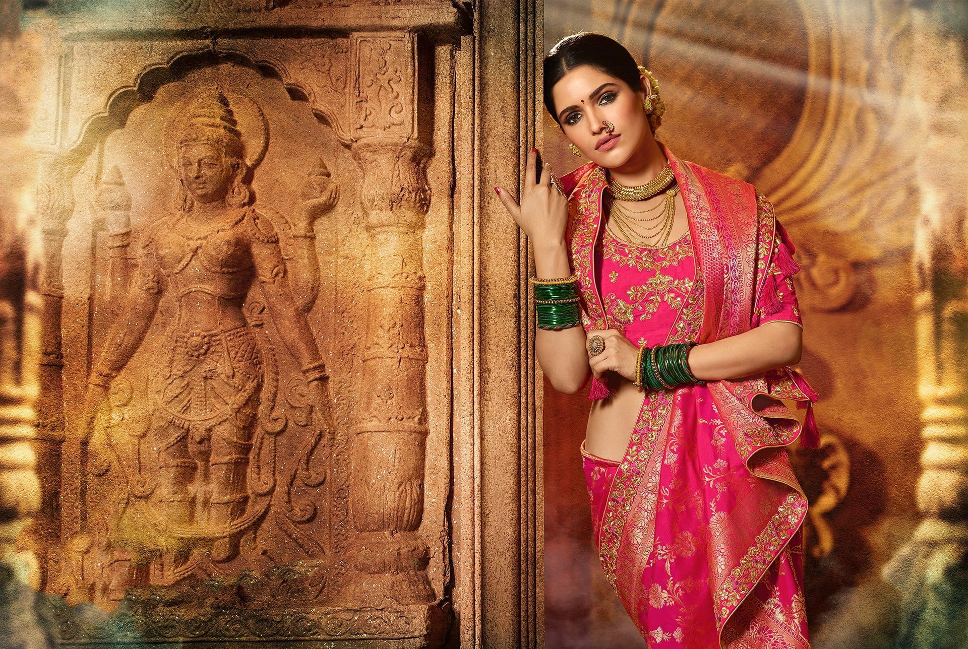 Saree Model Wallpapers - Top Free Saree Model Backgrounds - WallpaperAccess