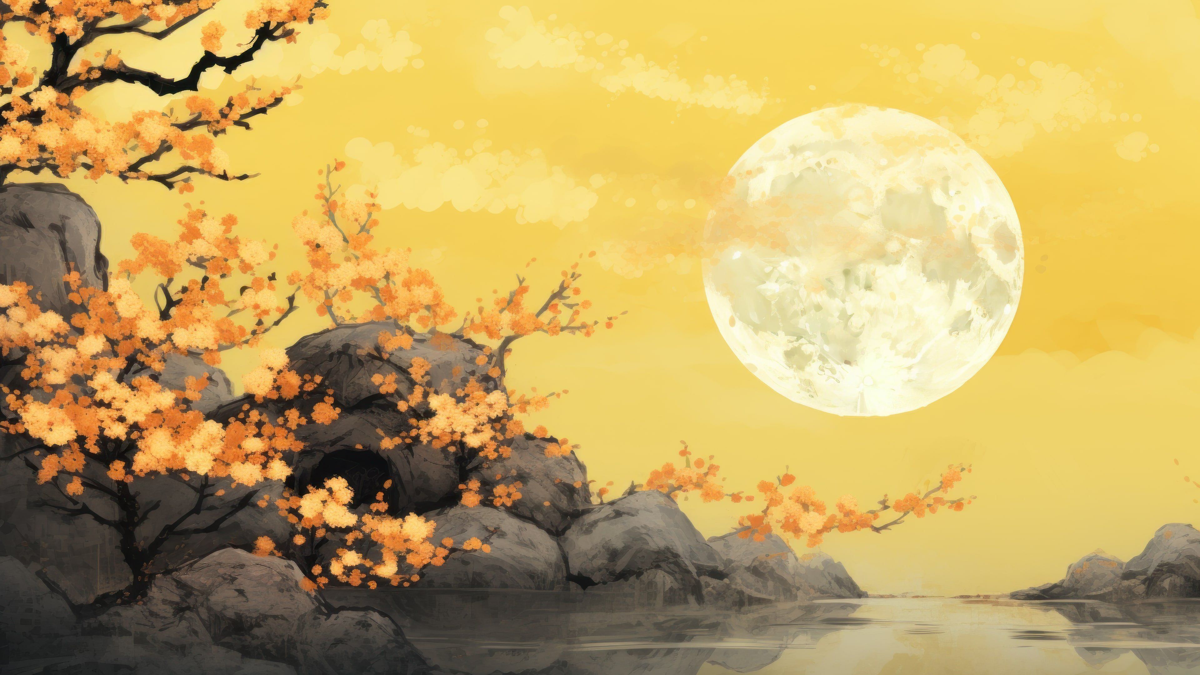 Moon Painting Wallpapers - Top Free Moon Painting Backgrounds ...