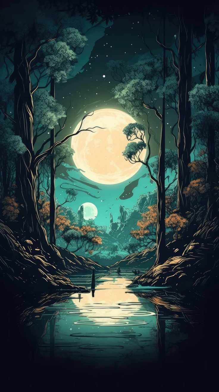 Moon Painting Wallpapers - Top Free Moon Painting Backgrounds ...