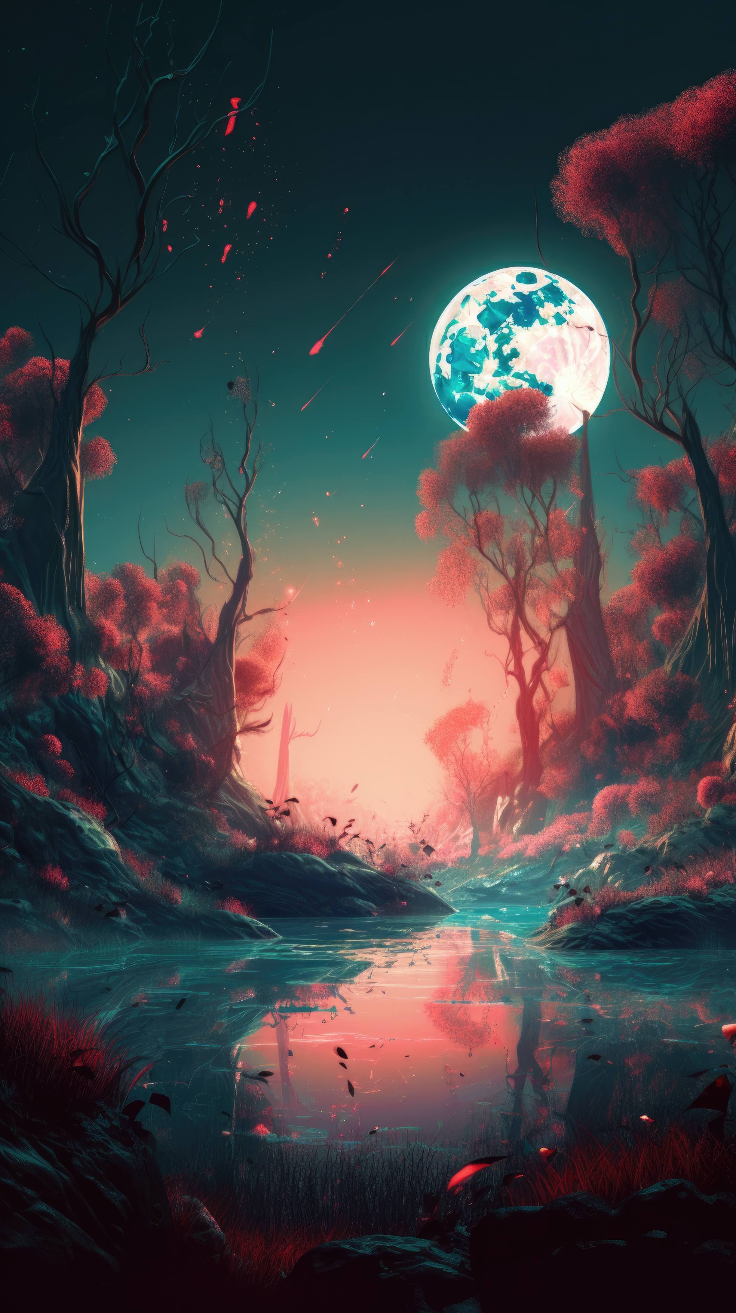 Moon Painting Wallpapers - Top Free Moon Painting Backgrounds ...