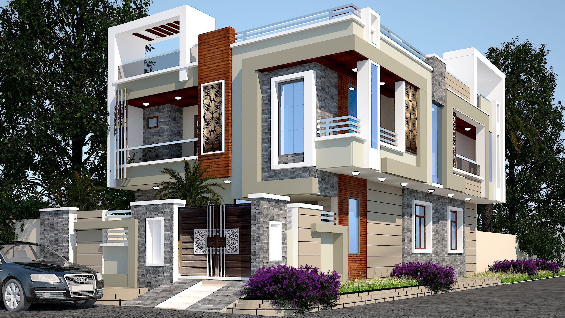 Ground Floor Luxury Elevation Design Wallpapers - Top Free Ground Floor ...