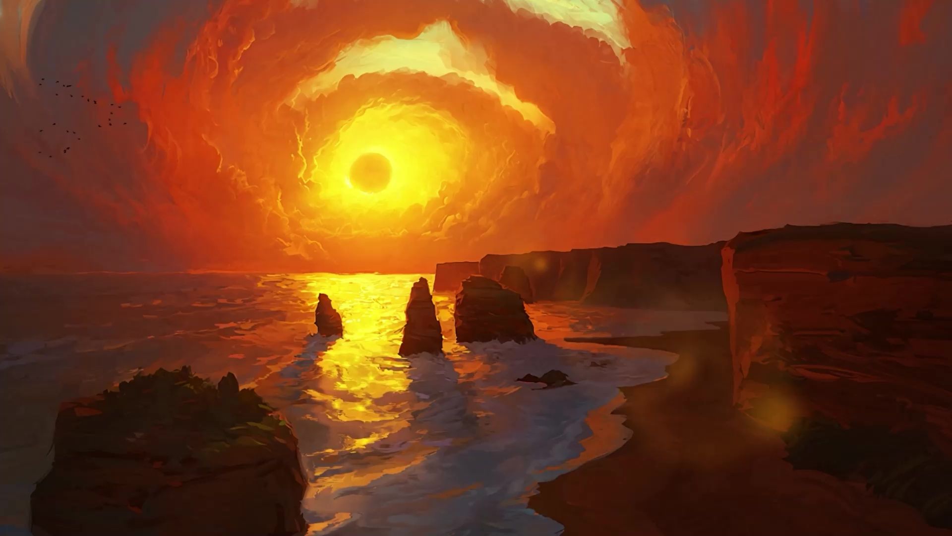 Sunrise Painting Wallpapers - Top Free Sunrise Painting Backgrounds ...