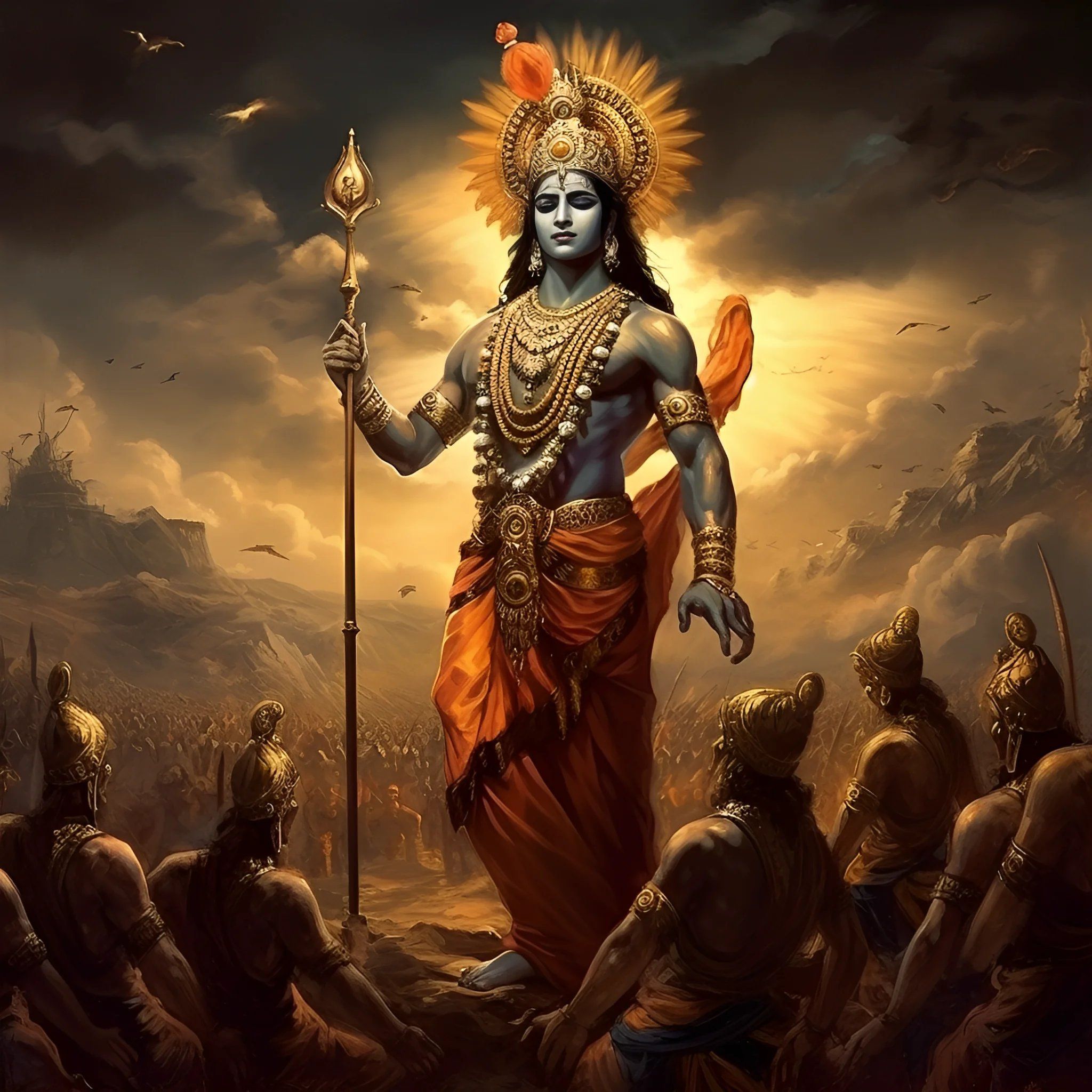 Warrior Krishna Wallpapers - Top Free Warrior Krishna Backgrounds ...