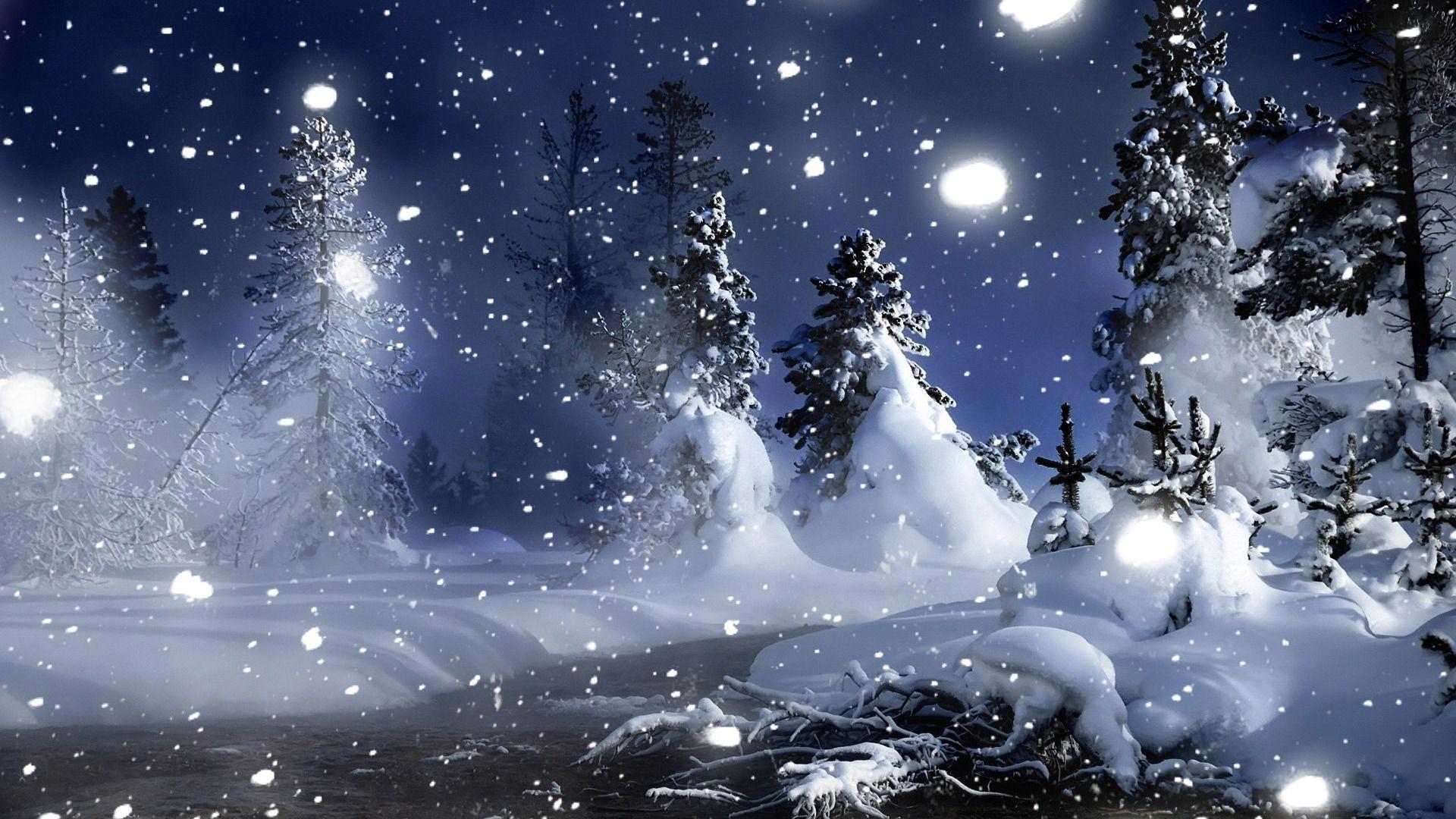 Night Snow Wallpapers - Top Free Night Snow Backgrounds - WallpaperAccess