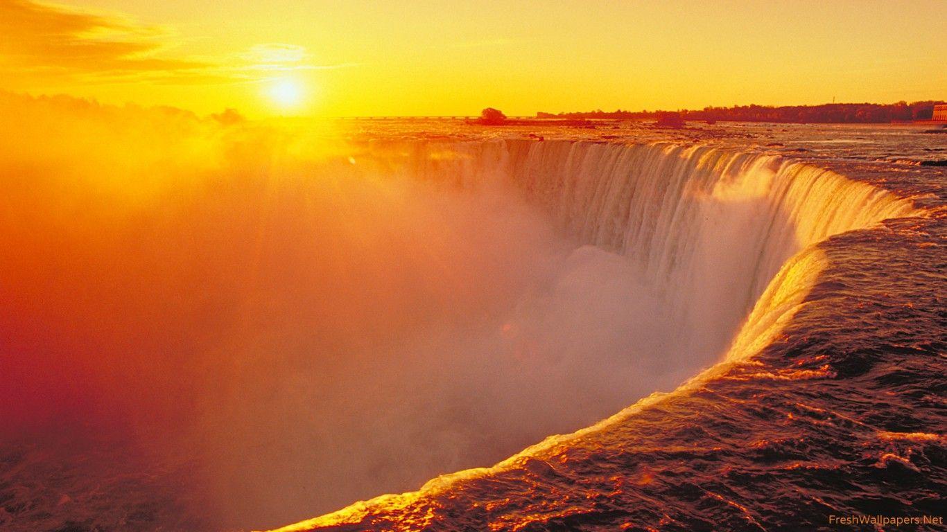 Sunset Waterfall Wallpapers - Top Free Sunset Waterfall Backgrounds ...
