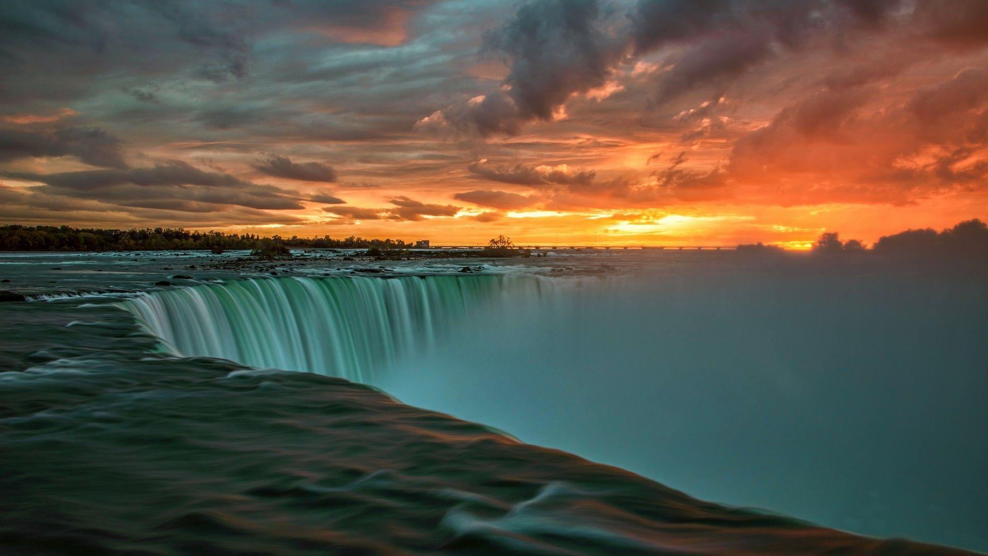Sunset Waterfall Wallpapers - Top Free Sunset Waterfall Backgrounds ...