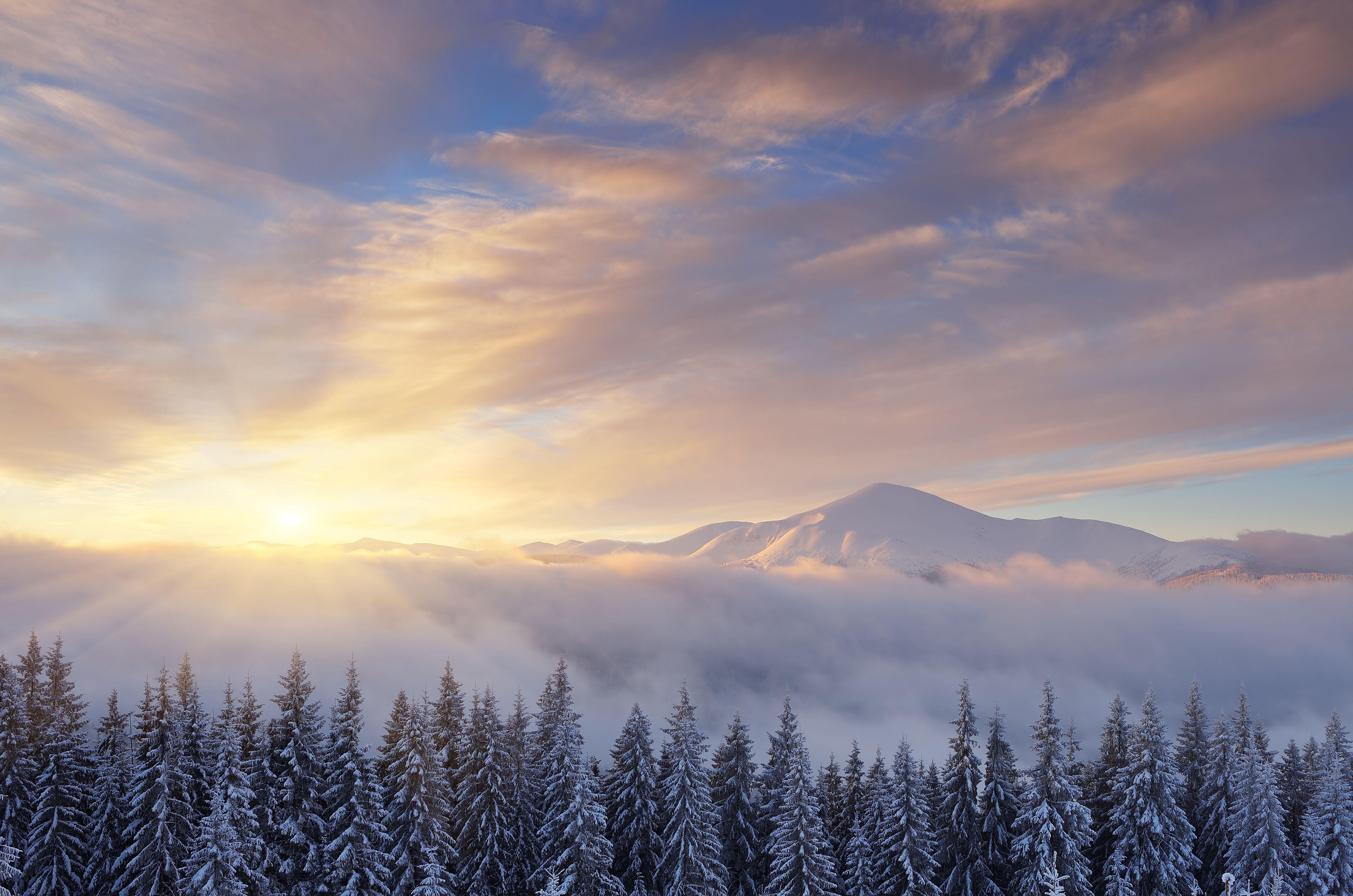 Winter Sunrise Nature Wallpapers - Top Free Winter Sunrise Nature ...