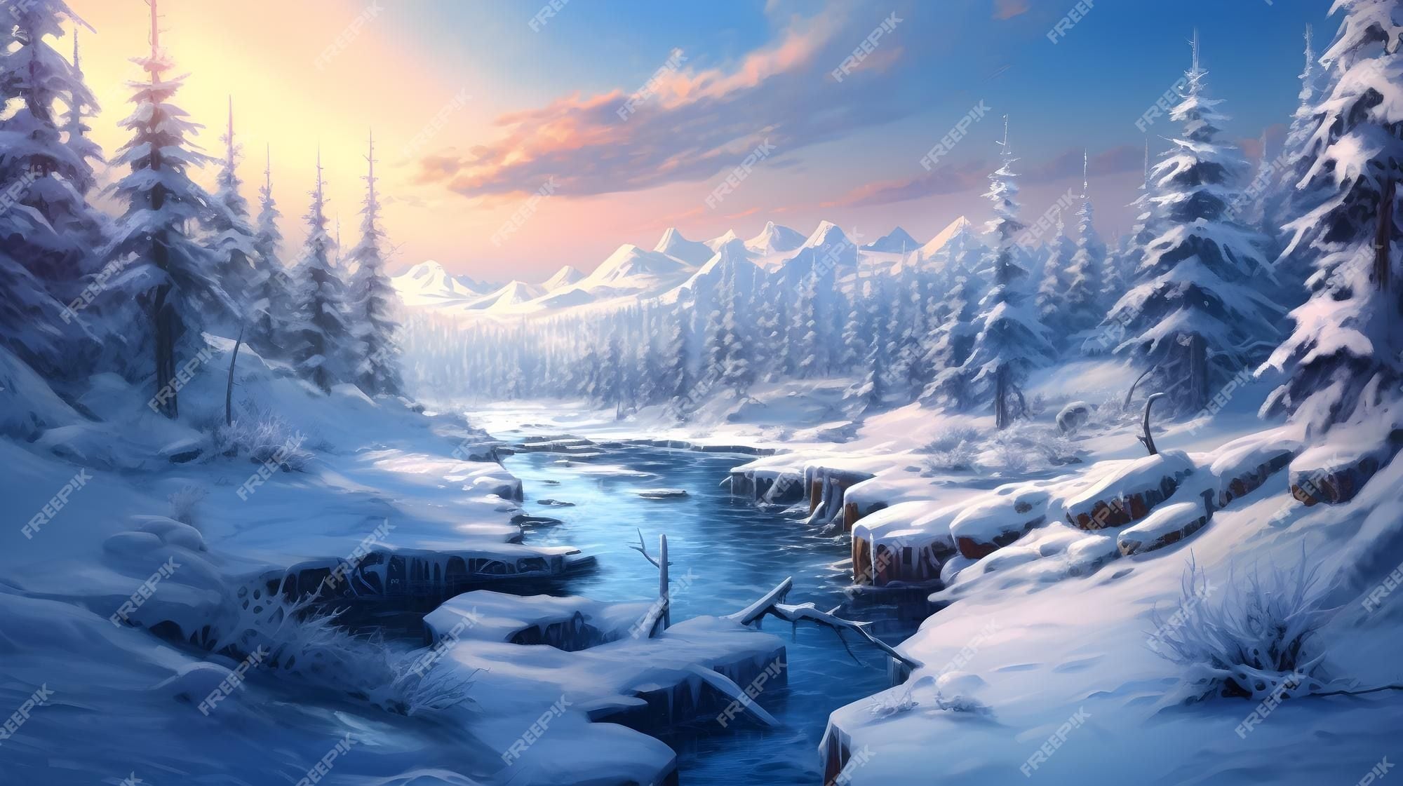Snow River Wallpapers - Top Free Snow River Backgrounds - WallpaperAccess