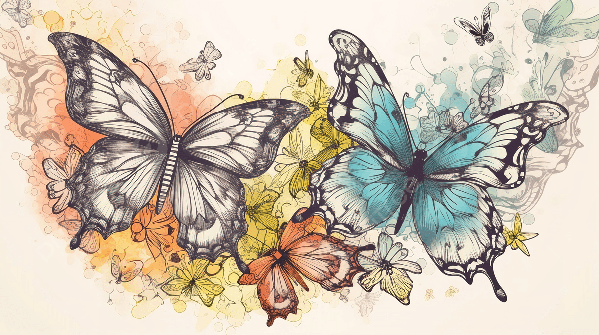 Butterfly Drawing Wallpapers - Top Free Butterfly Drawing Backgrounds ...