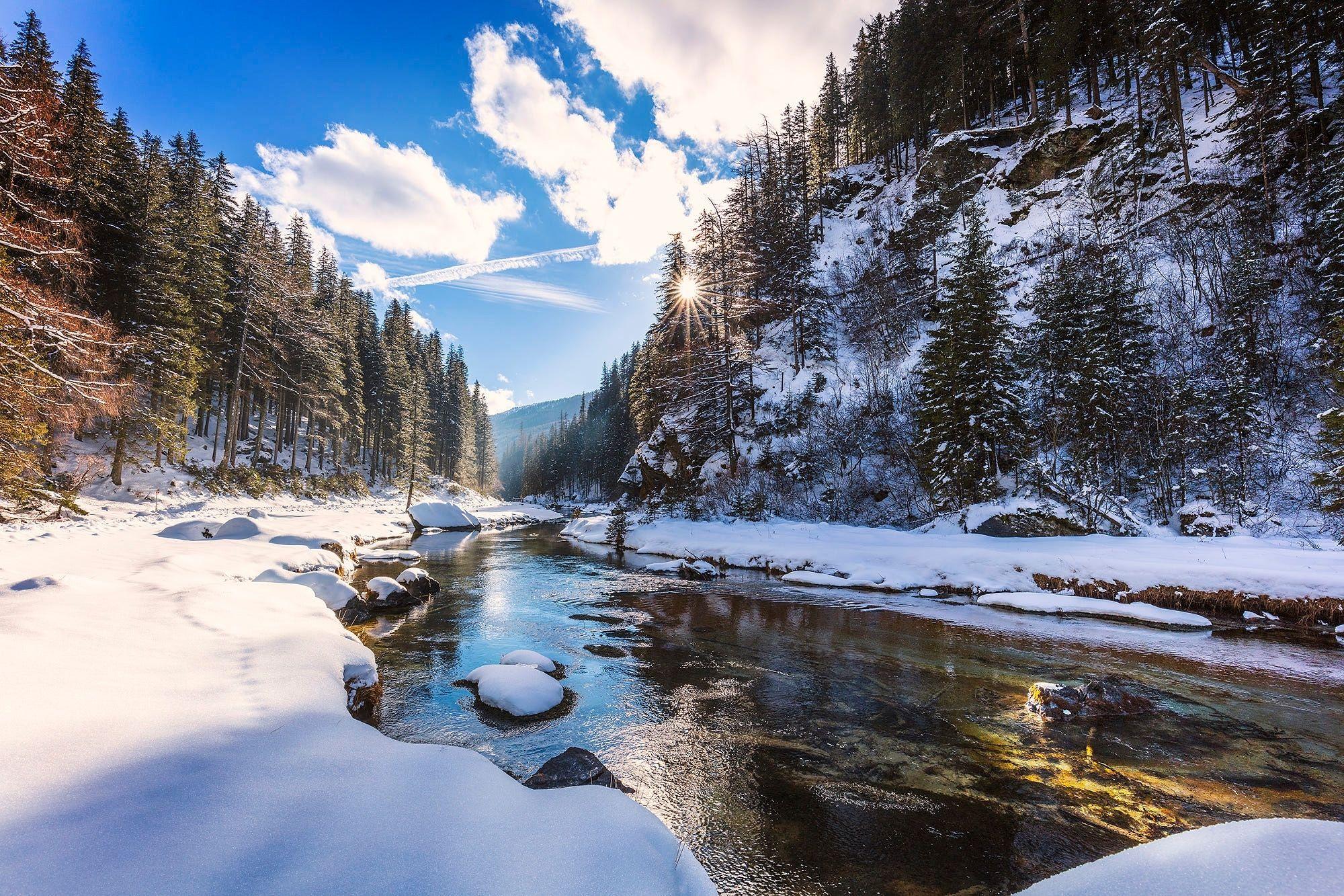 Winter River Wallpapers - Top Free Winter River Backgrounds - WallpaperAccess