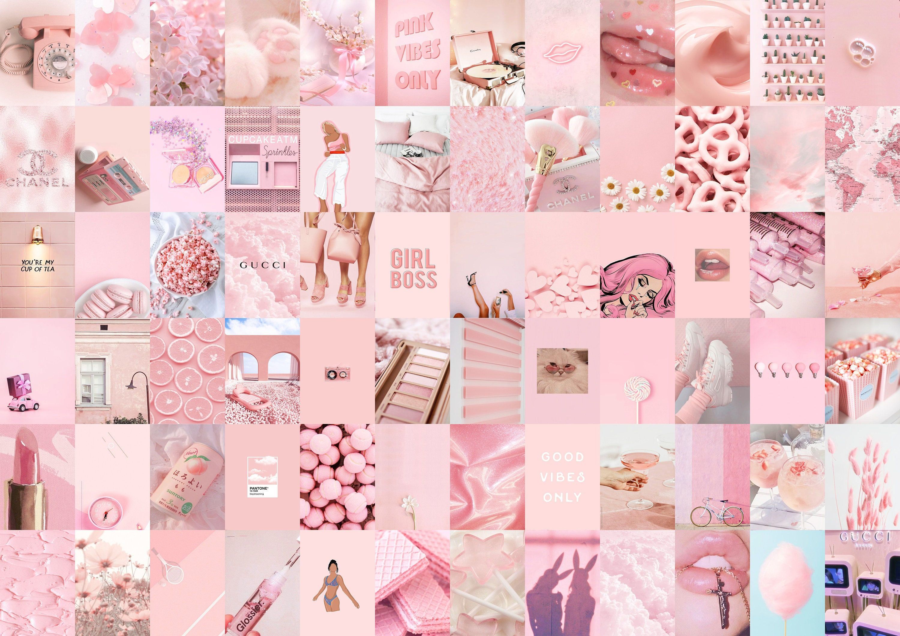 Light Pink Collage Wallpapers - Top Free Light Pink Collage Backgrounds ...