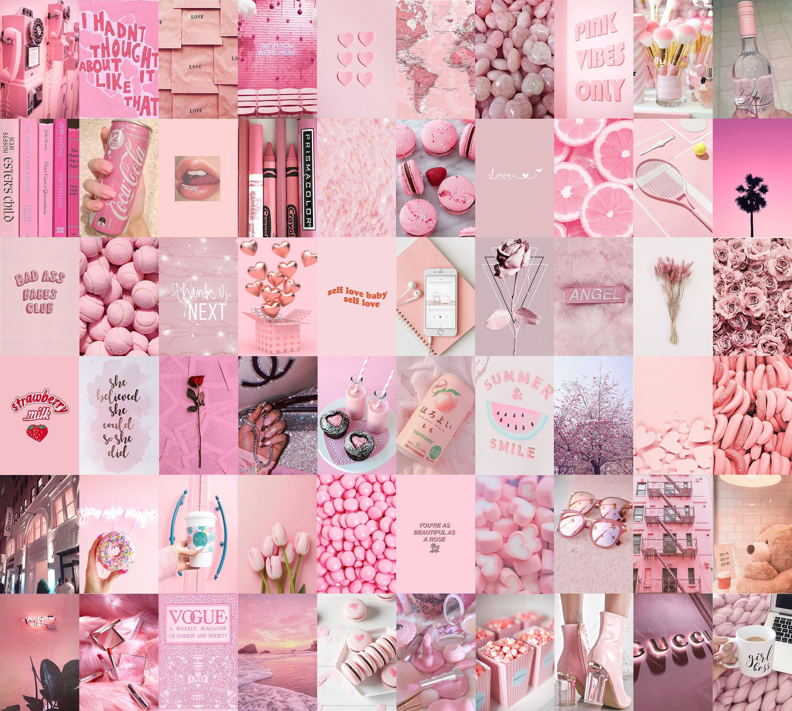 Light Pink Collage Wallpapers - Top Free Light Pink Collage Backgrounds ...