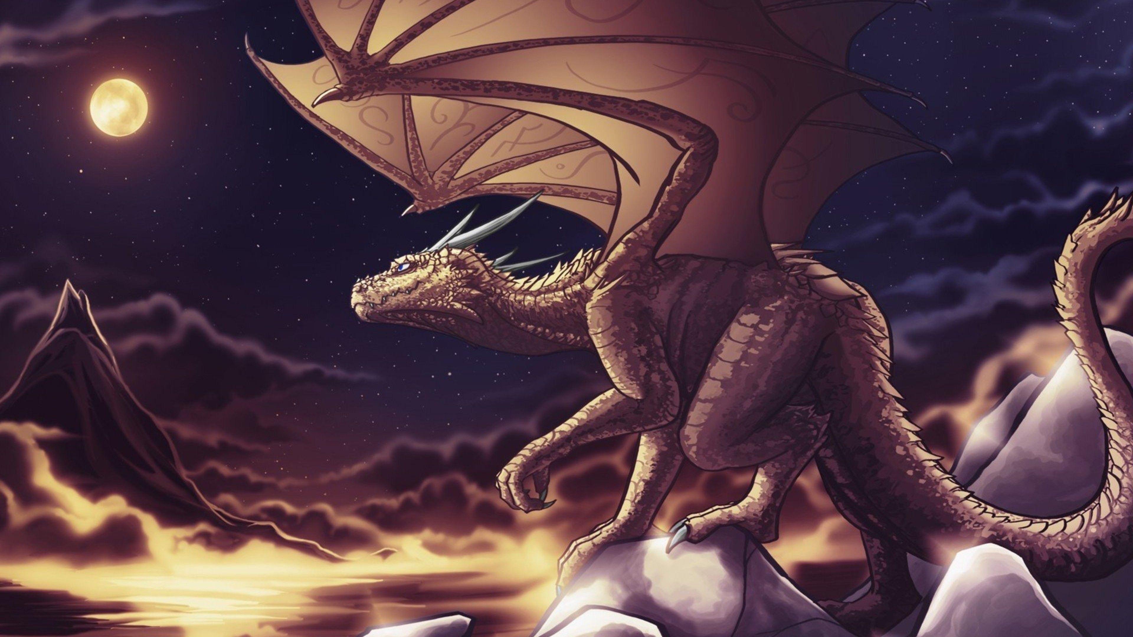 Dragon Moon Wallpapers - Top Free Dragon Moon Backgrounds - WallpaperAccess