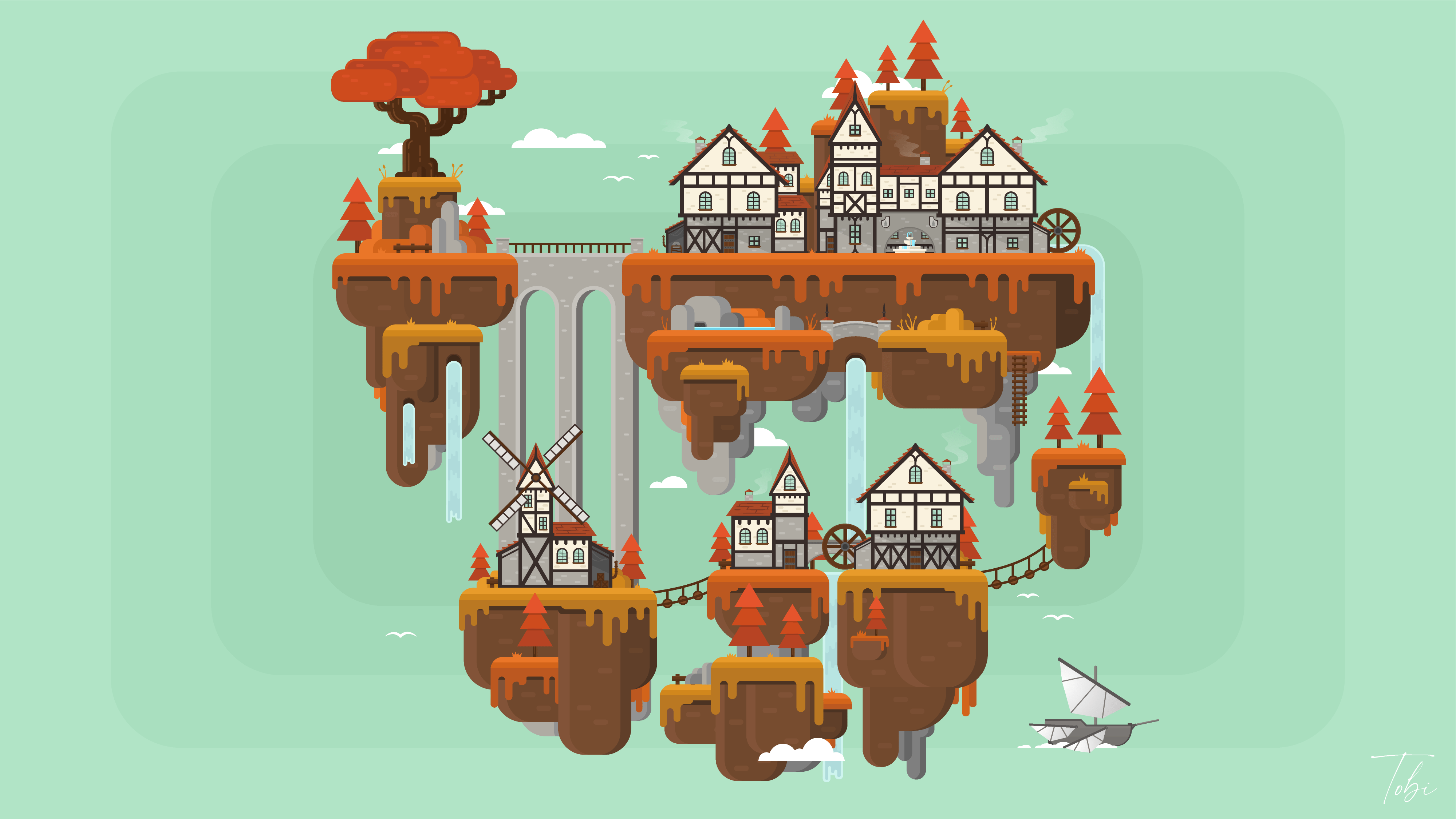 Flat Illustration Wallpapers - Top Free Flat Illustration Backgrounds ...