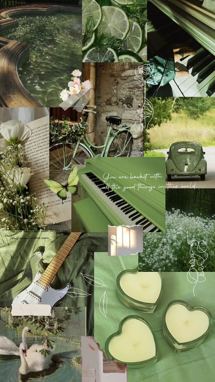 Light Green Collage Wallpapers - Top Free Light Green Collage ...