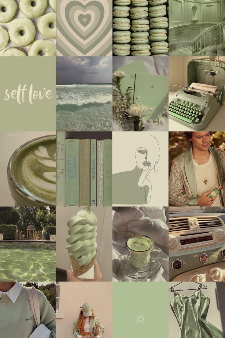 Light Green Collage Wallpapers - Top Free Light Green Collage ...