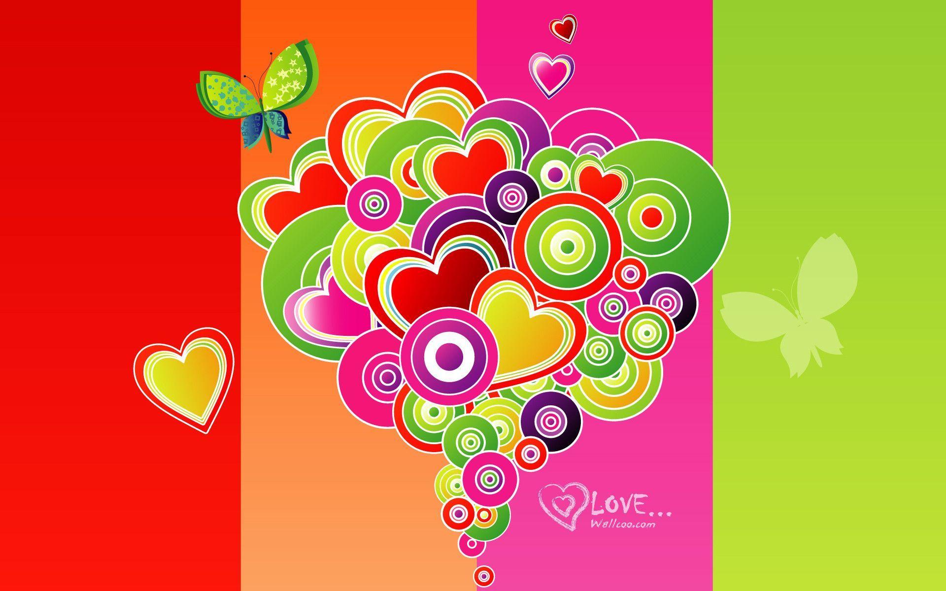 Colorful Hearts Wallpapers - Top Free Colorful Hearts Backgrounds ...
