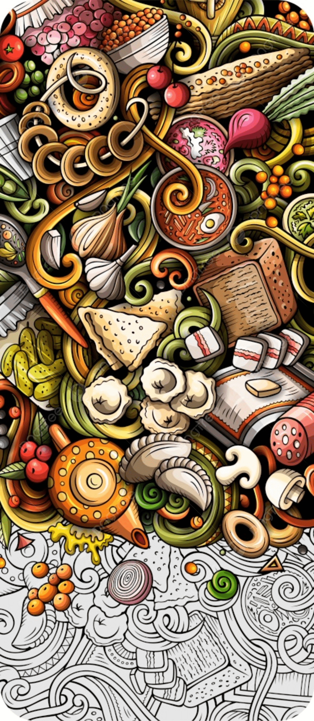 Food Doodle Wallpapers - Top Free Food Doodle Backgrounds - WallpaperAccess