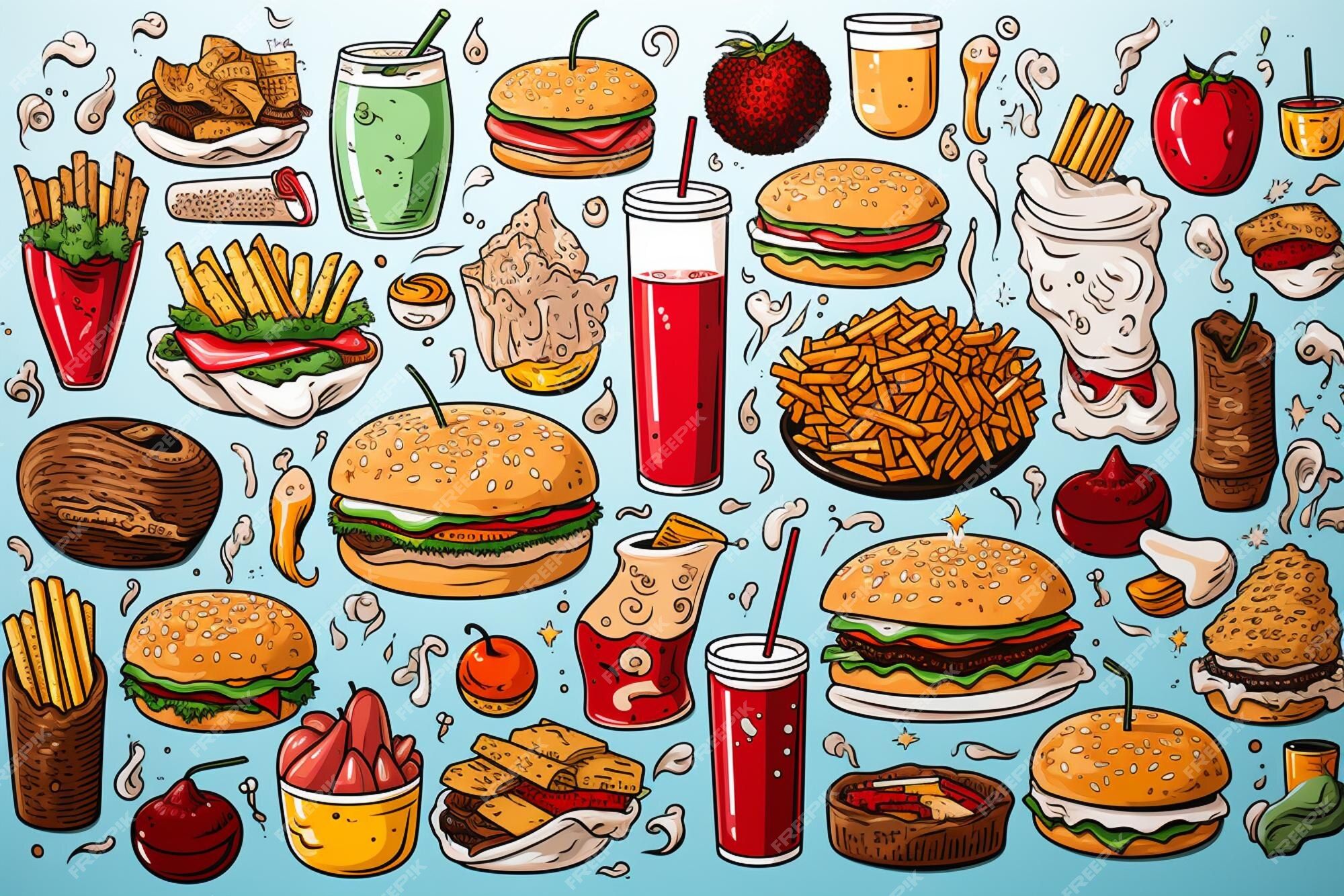 Food Doodle Wallpapers - Top Free Food Doodle Backgrounds - WallpaperAccess