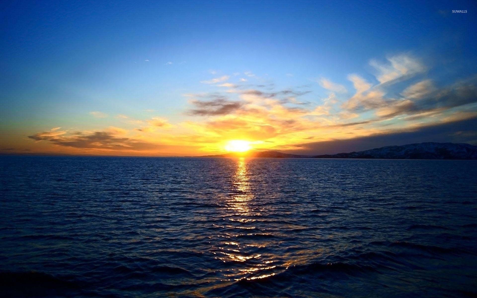 Blue Ocean Sunset Wallpapers - Top Free Blue Ocean Sunset Backgrounds ...
