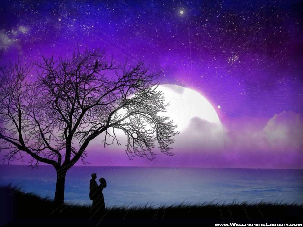 Purple Moonlight Wallpapers - Top Free Purple Moonlight Backgrounds ...