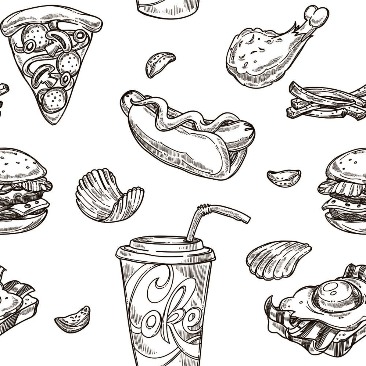 Food Drawing Wallpapers - Top Free Food Drawing Backgrounds ...