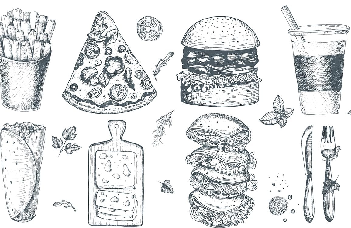 Food Drawing Wallpapers - Top Free Food Drawing Backgrounds ...