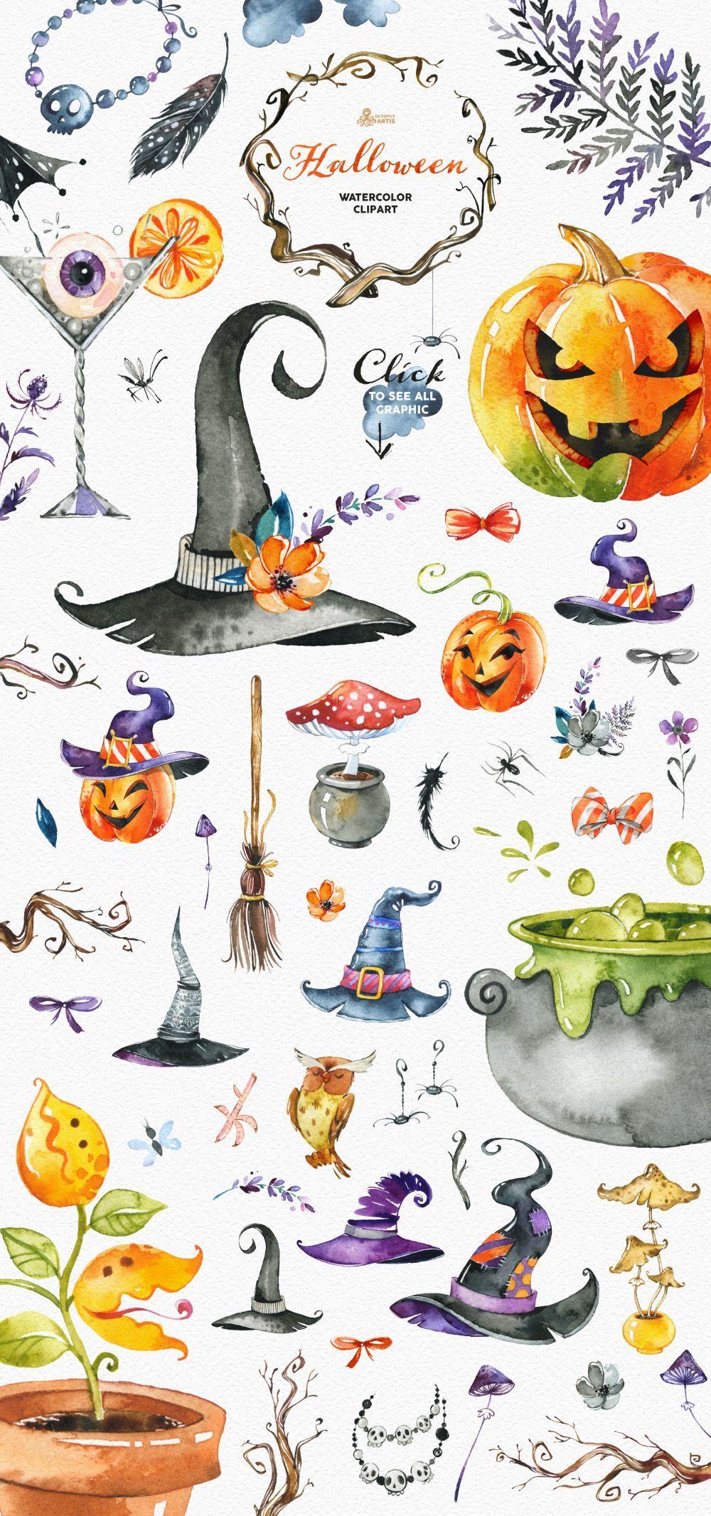 Watercolor Halloween Wallpapers - Top Free Watercolor Halloween ...