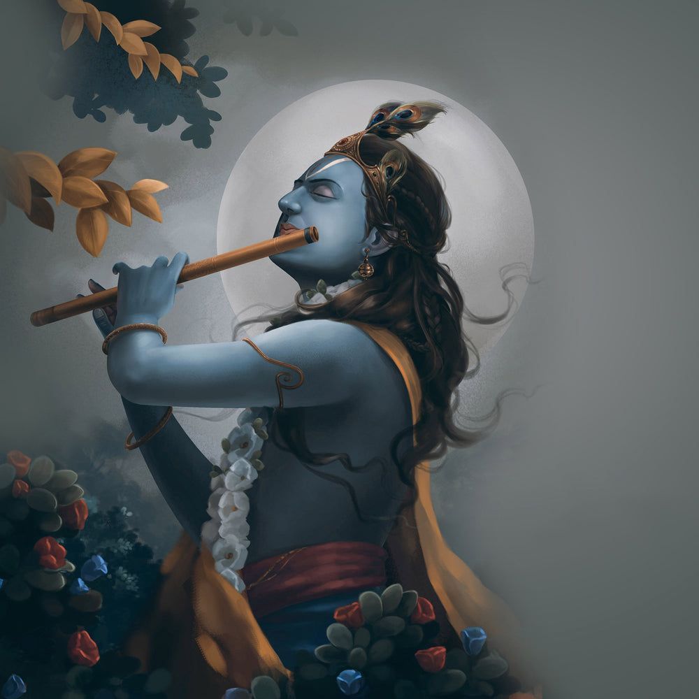 Krishna With Flute Wallpapers - Top Free Krishna With Flute Backgrounds ...