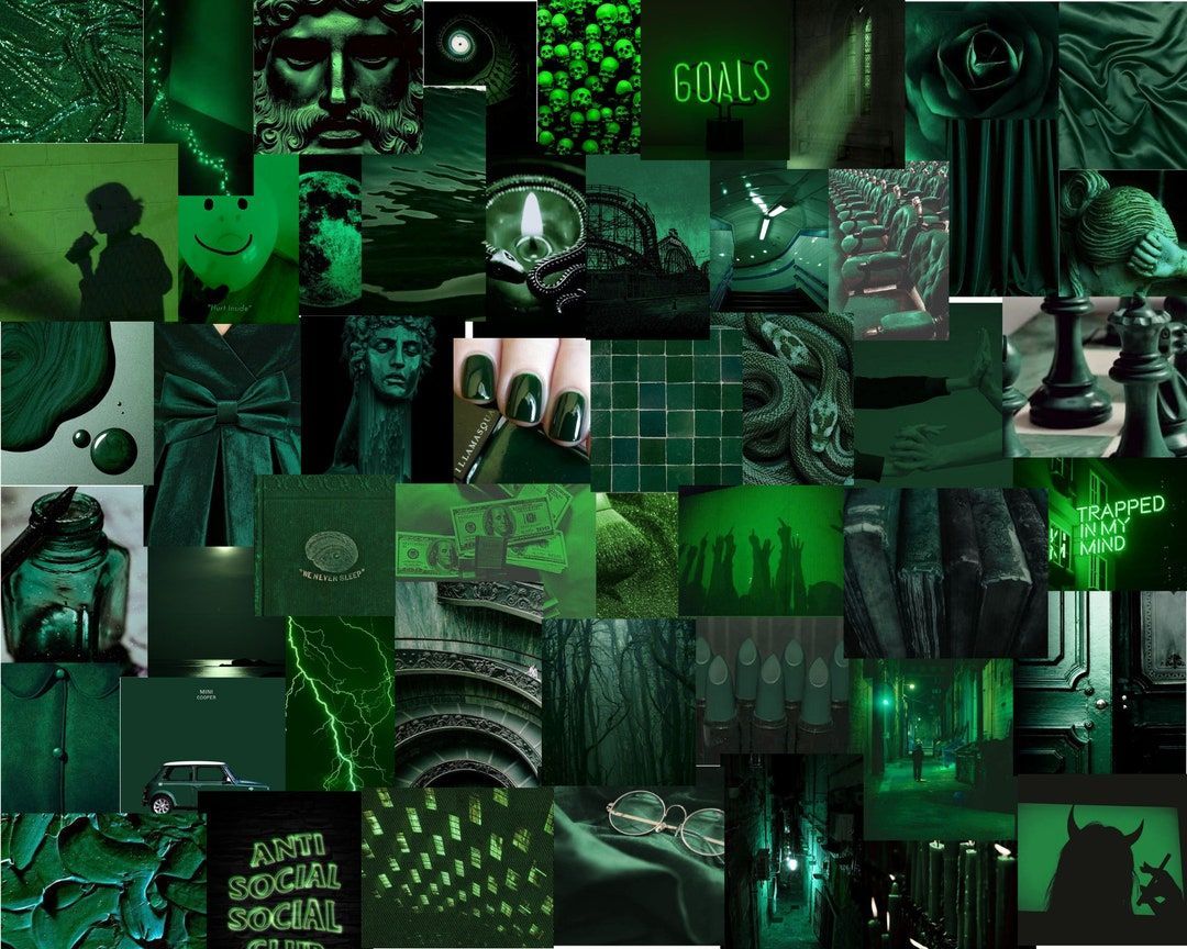 Dark Green Collage Wallpapers - Top Free Dark Green Collage Backgrounds ...