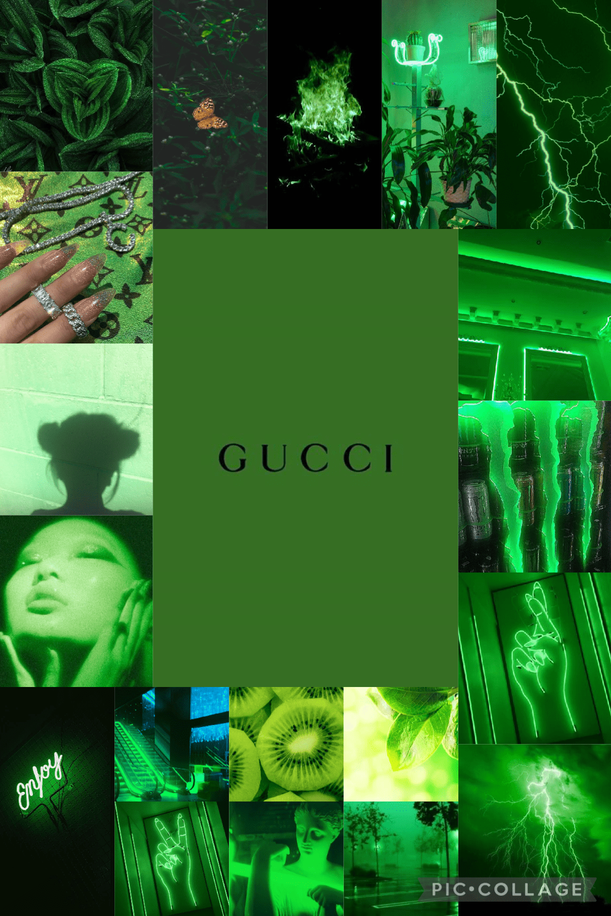 Dark Green Collage Wallpapers - Top Free Dark Green Collage Backgrounds ...