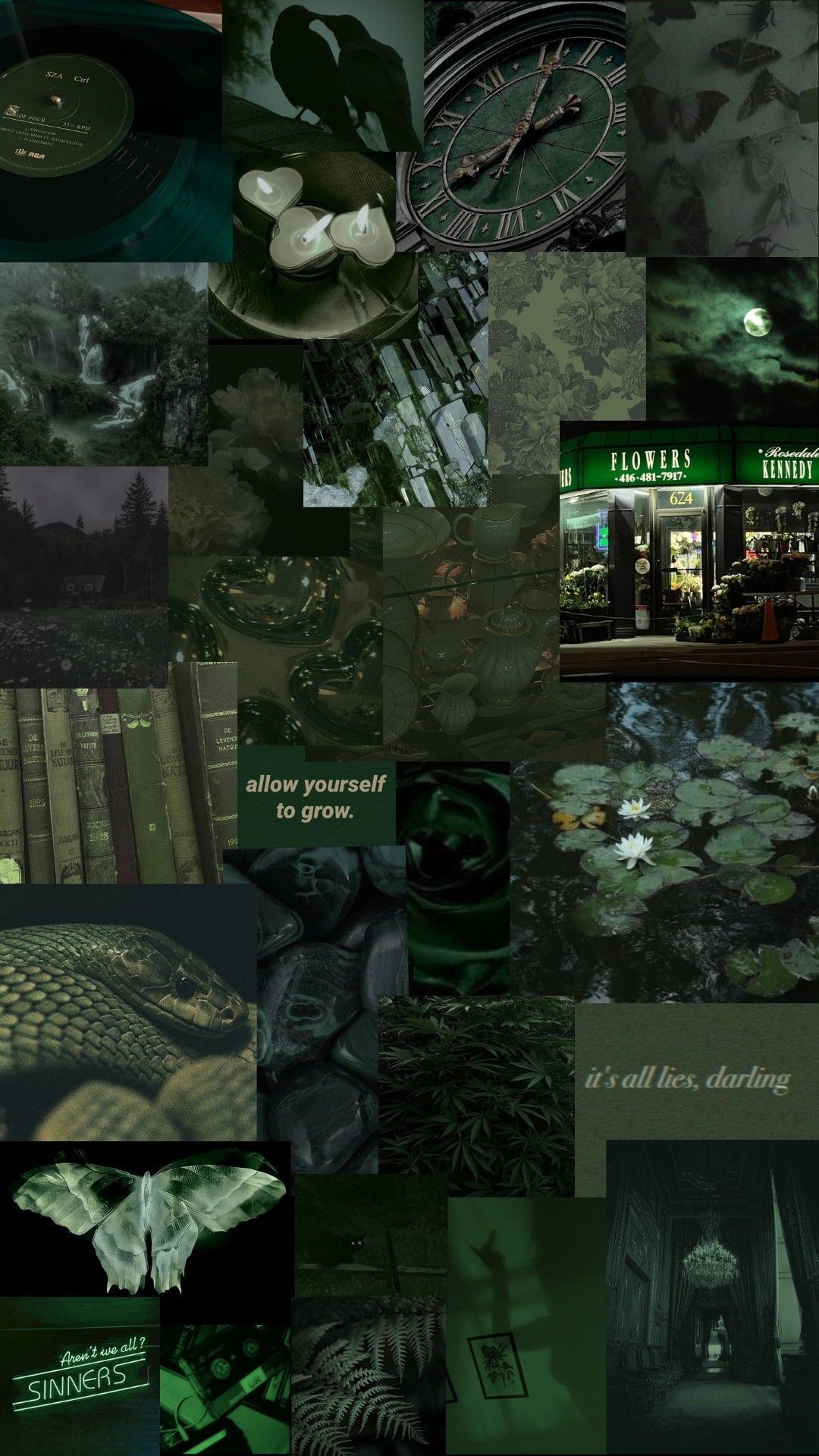 Dark Green Collage Wallpapers - Top Free Dark Green Collage Backgrounds ...