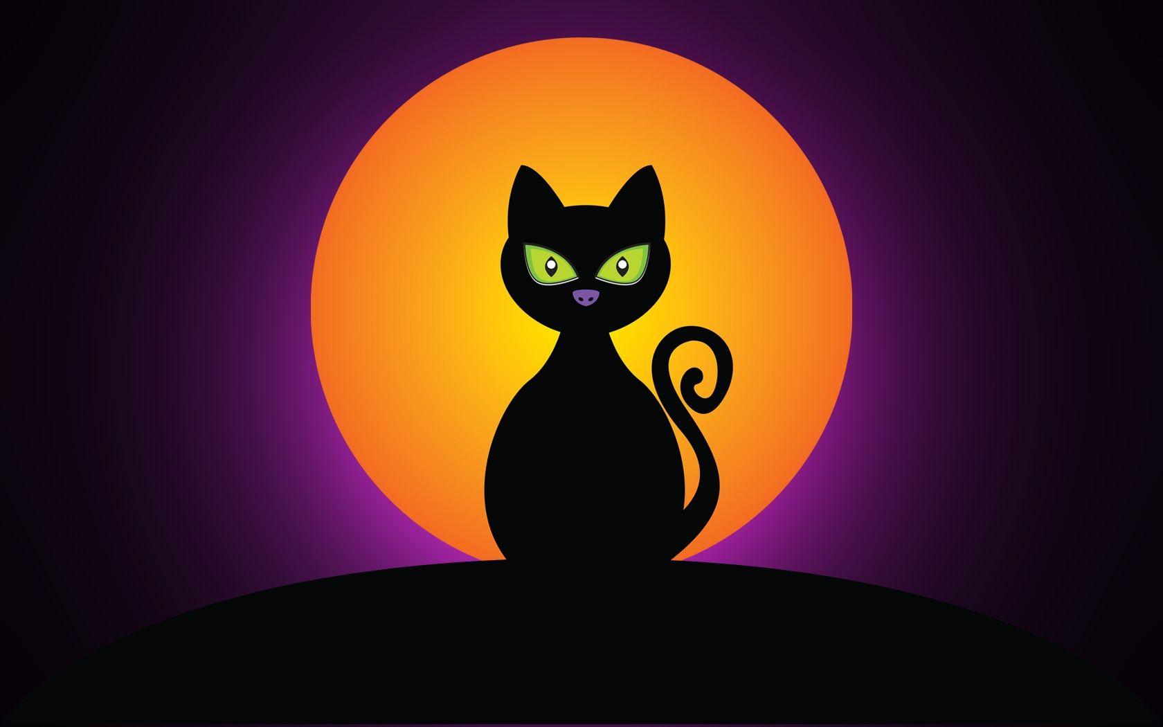 Cartoon Halloween Cat Desktop Wallpapers - Top Free Cartoon Halloween ...