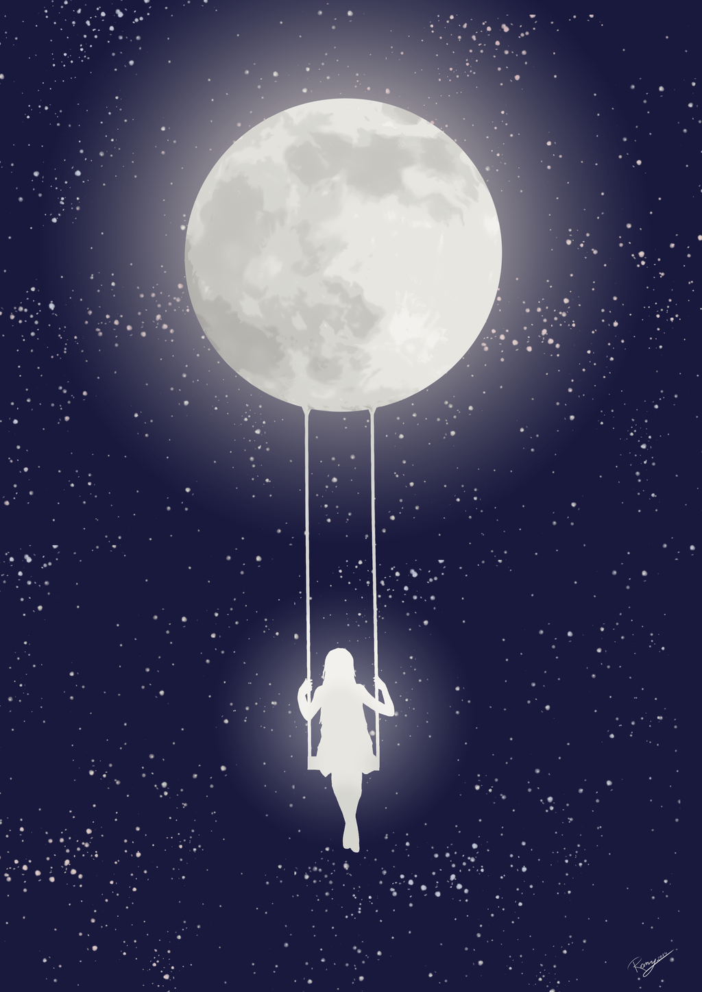 Moon and Girl Wallpapers - Top Free Moon and Girl Backgrounds ...