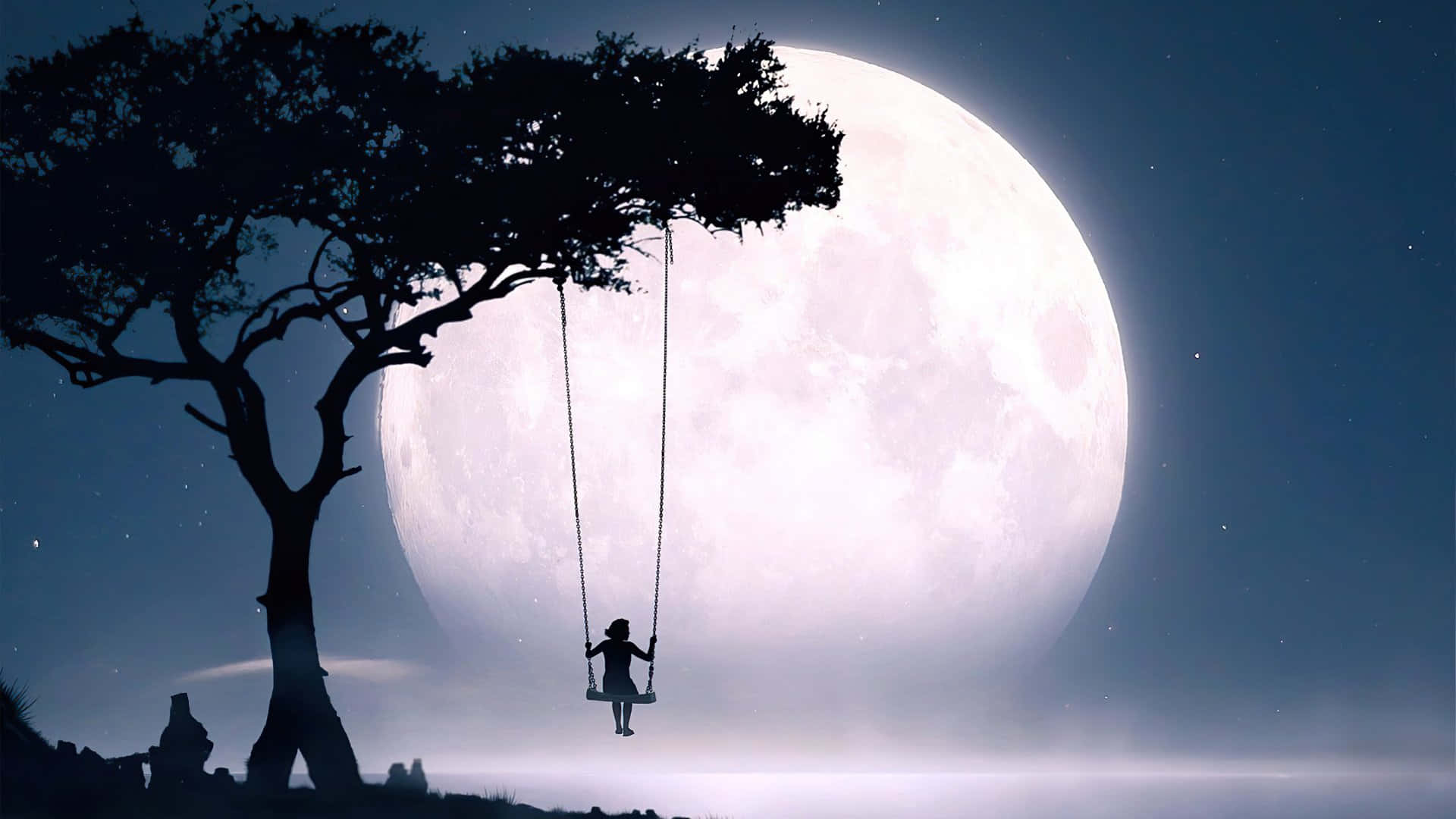 Moon and Girl Wallpapers - Top Free Moon and Girl Backgrounds ...