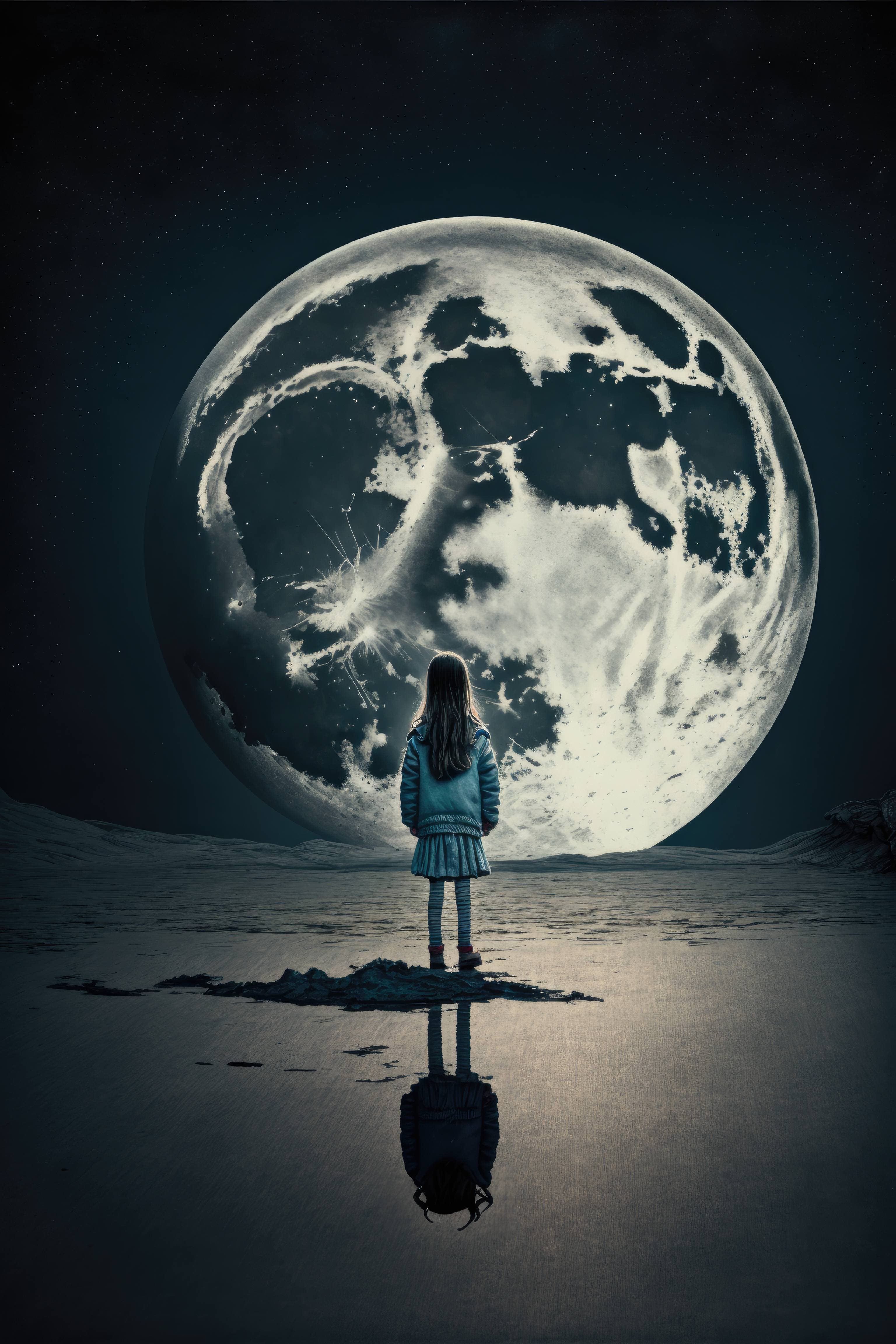 Moon and Girl Wallpapers - Top Free Moon and Girl Backgrounds ...