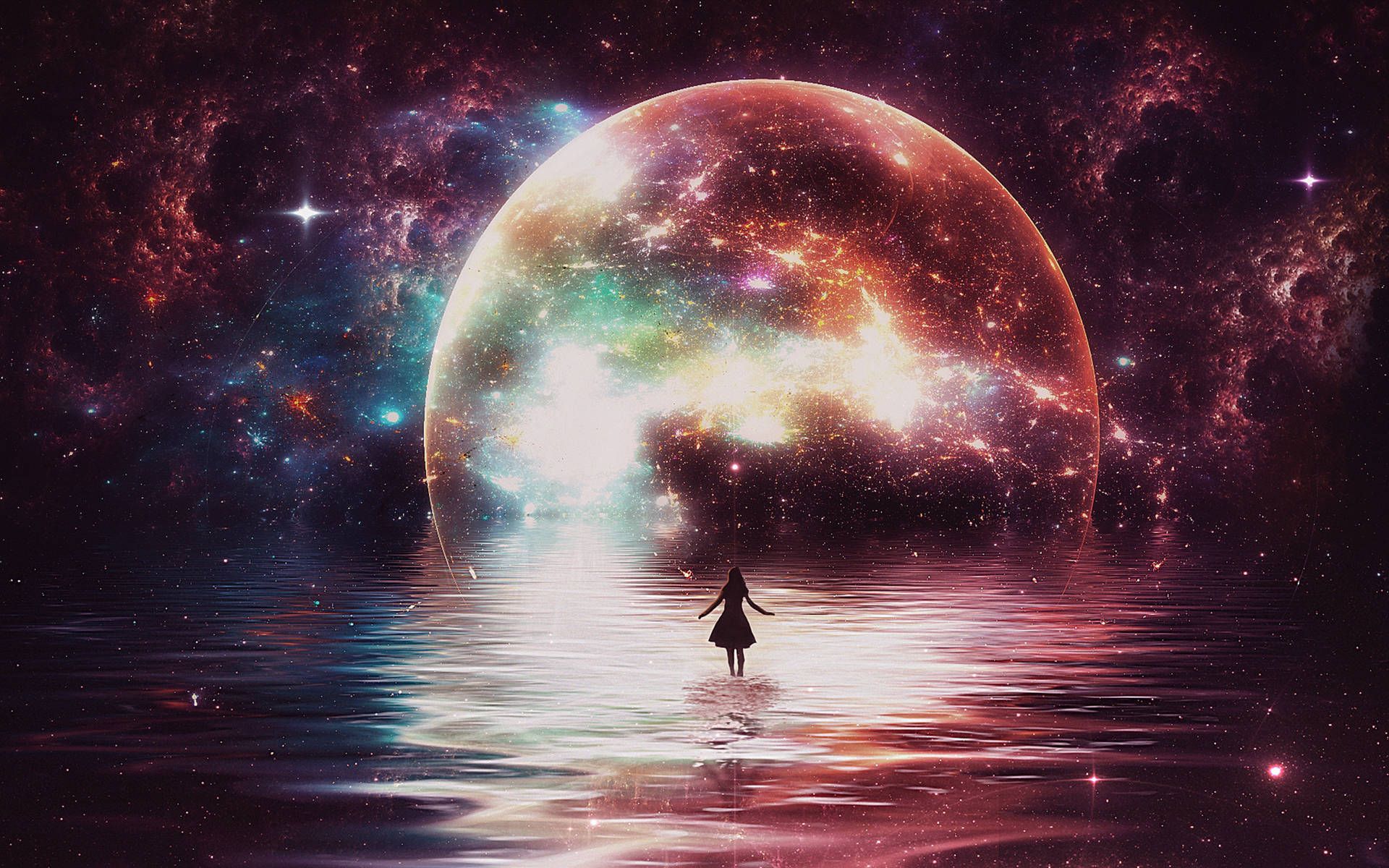 Moon and Girl Wallpapers - Top Free Moon and Girl Backgrounds ...