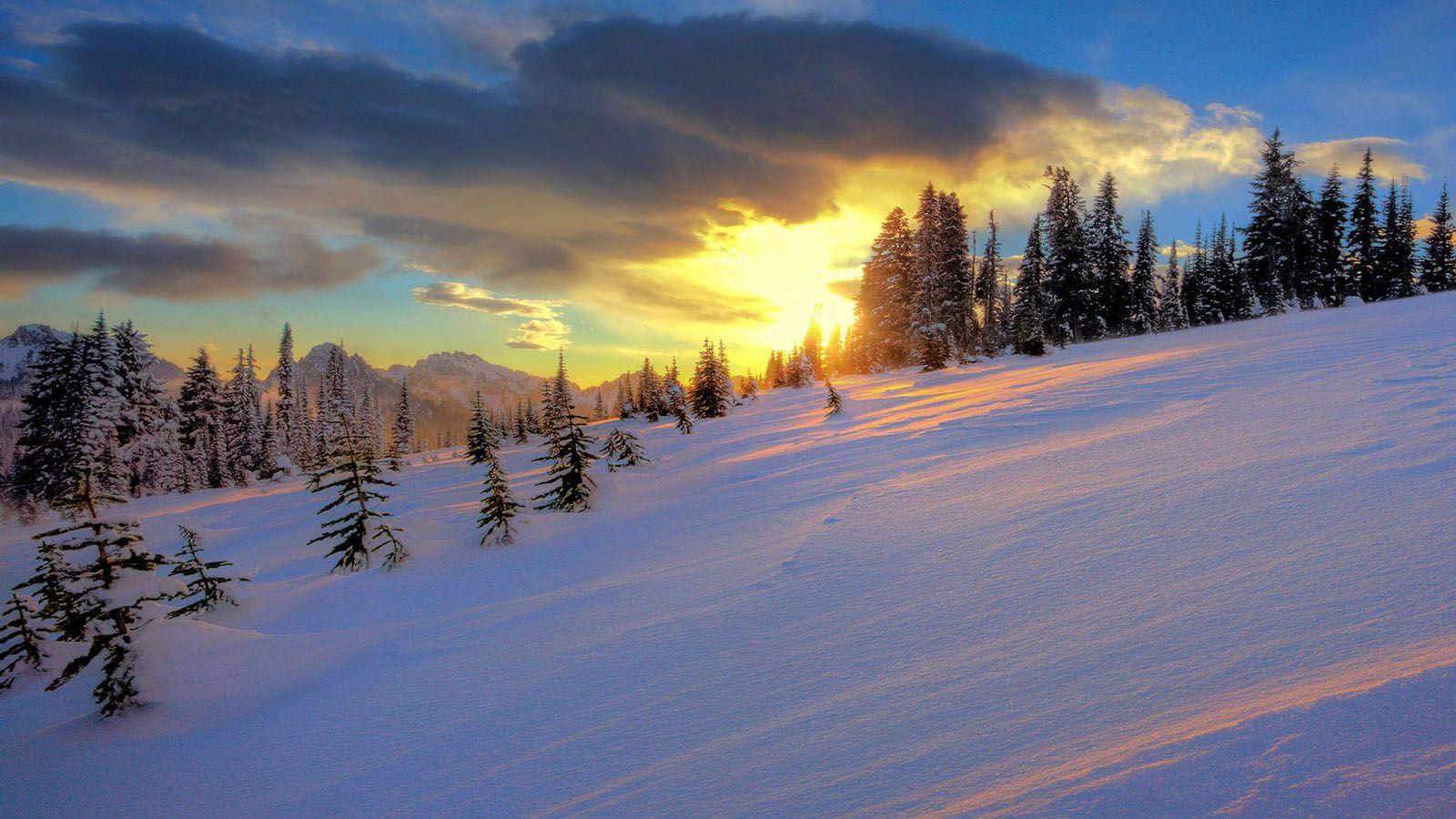 Winter Sunset Desktop Wallpapers - Top Free Winter Sunset Desktop ...